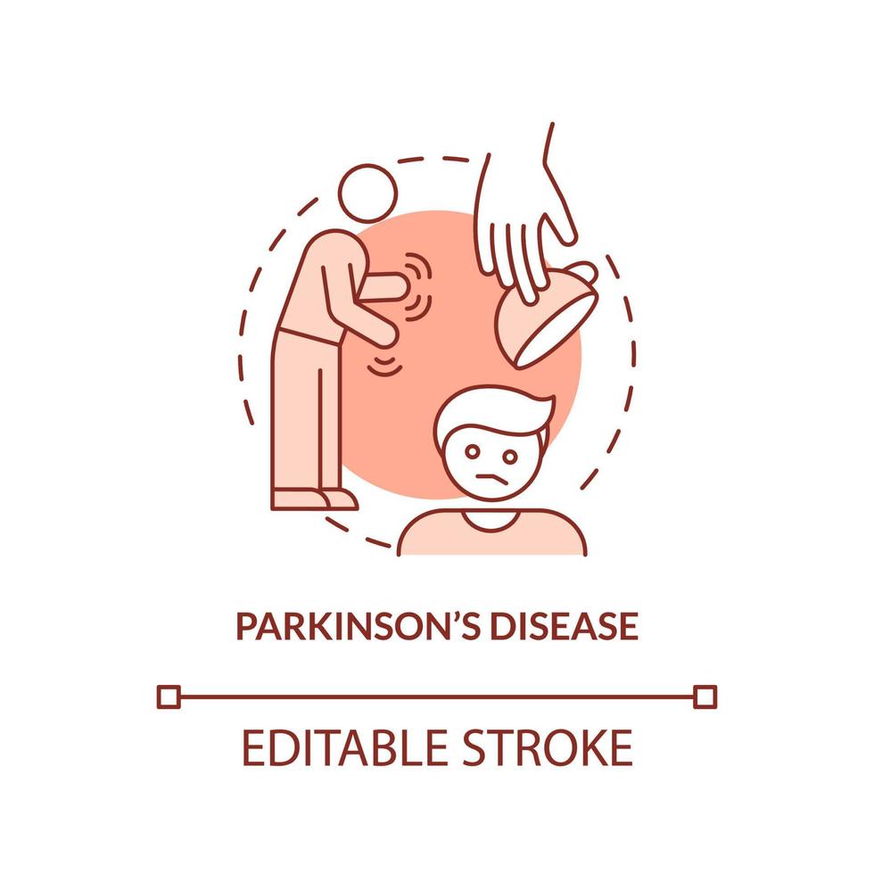 Parkinson Disease Orange Concept Icon Nervous System Illness Asking Palliative Care Abstract