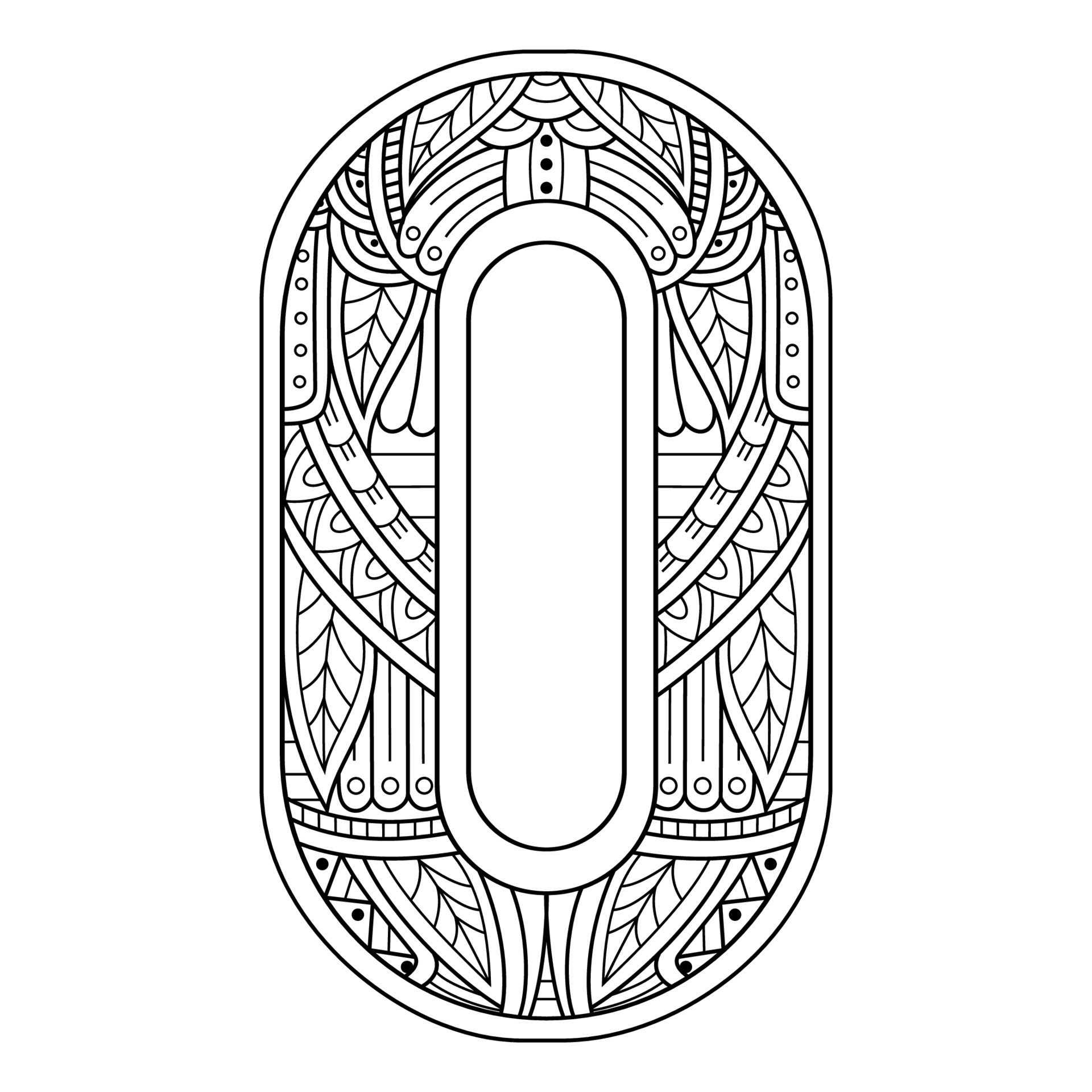 Number Zero Line Art 11613533 Vector Art At Vecteezy