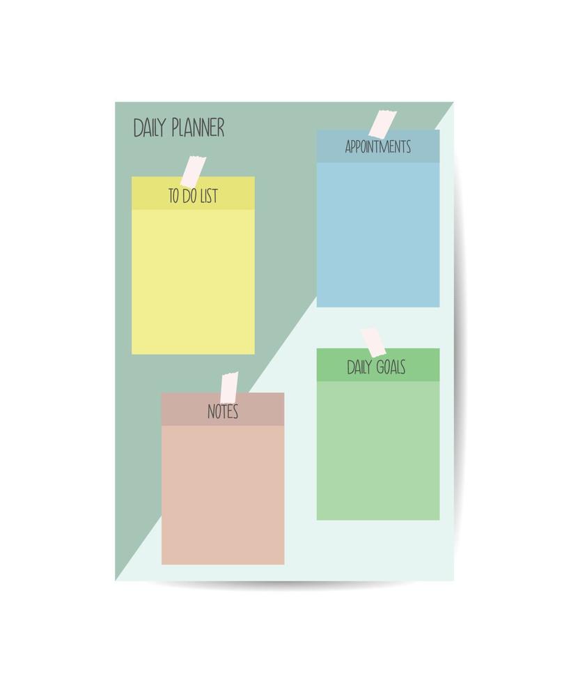 Daily Planner Template Organizer and Schedule with place for Notes ...