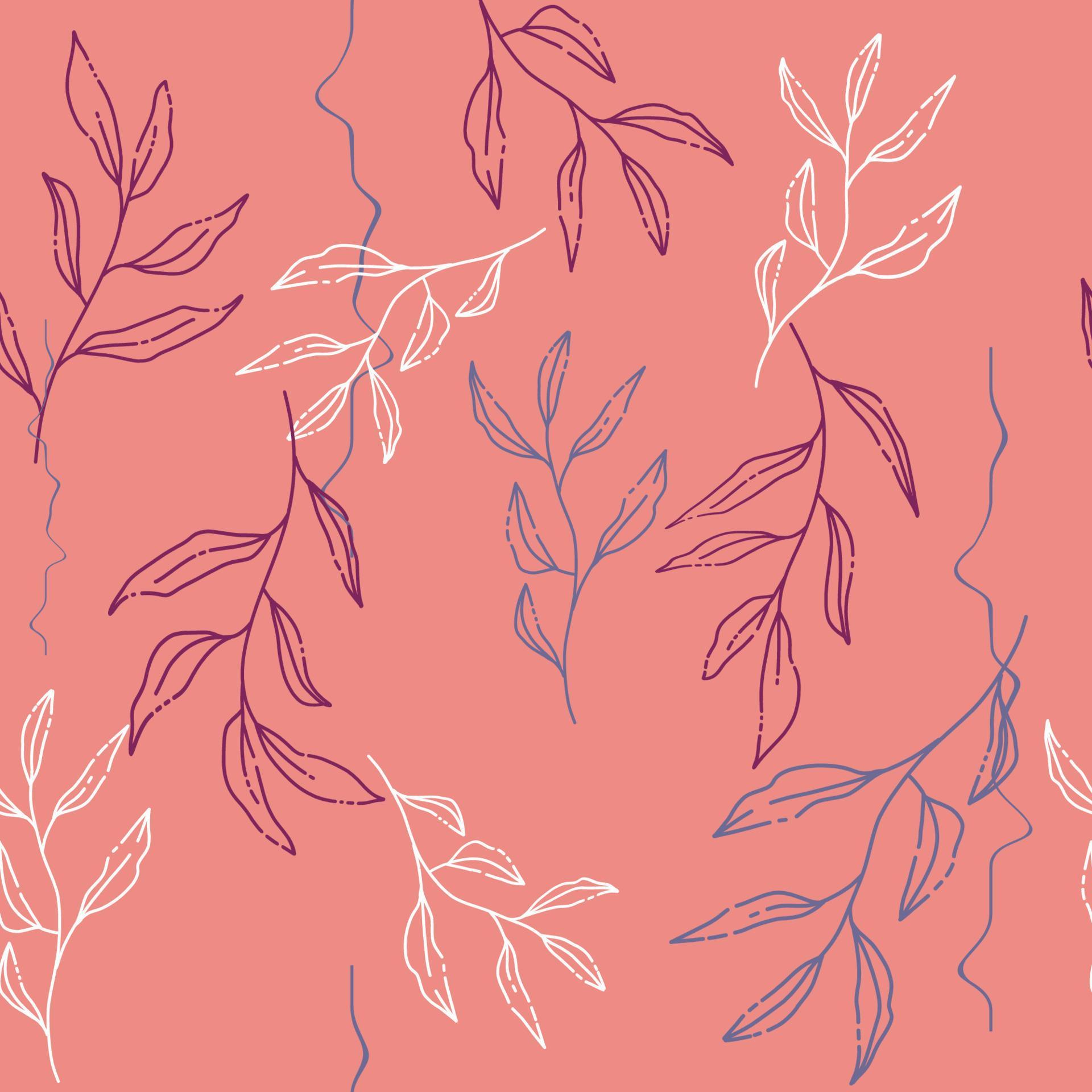 seamless abstract pink floral background with leaves. 11614874 Vector ...