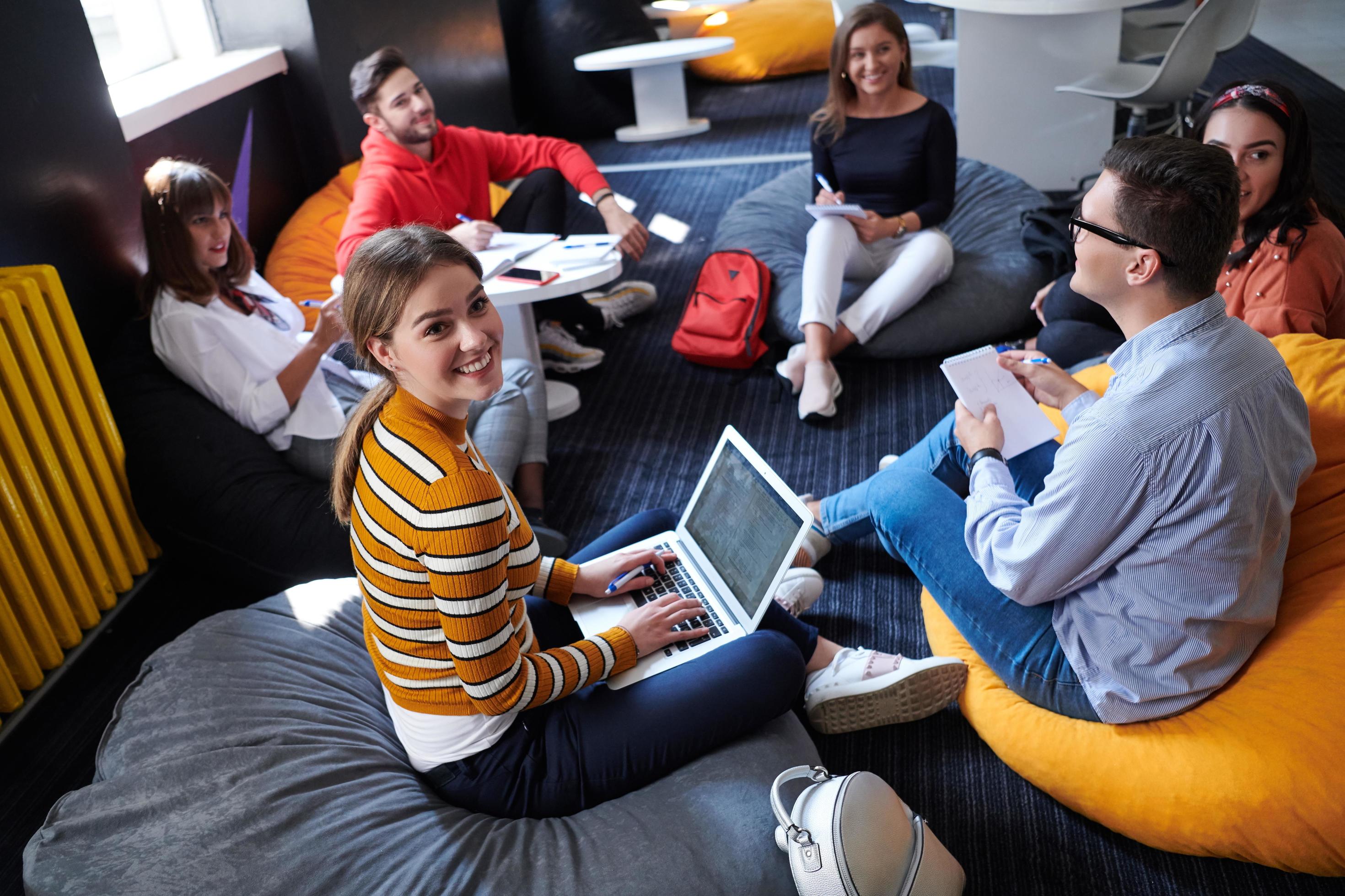 students using modern technology for school project 11615607 Stock ...