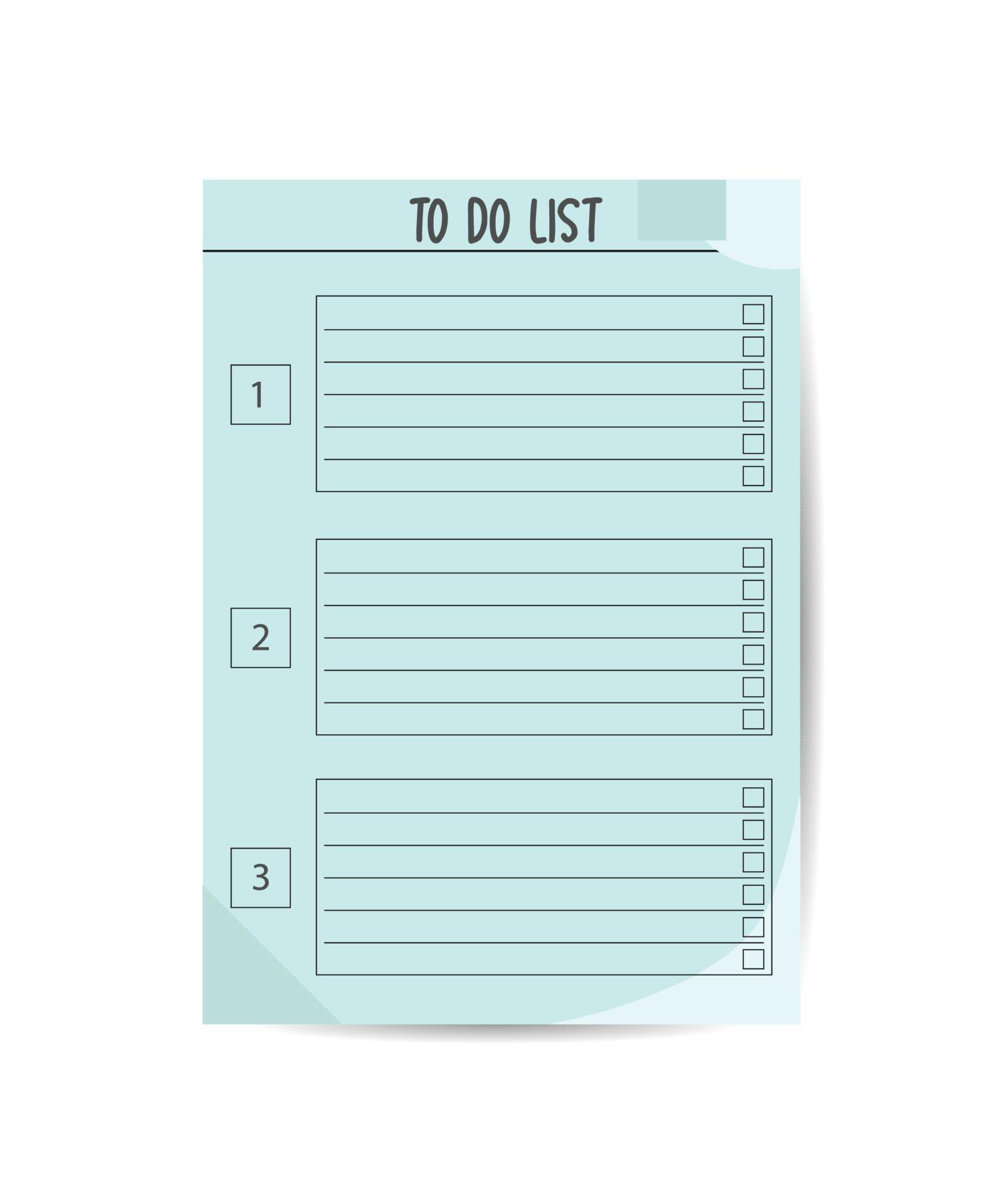 To do list with blue background. Can be used for weekly or daily ...