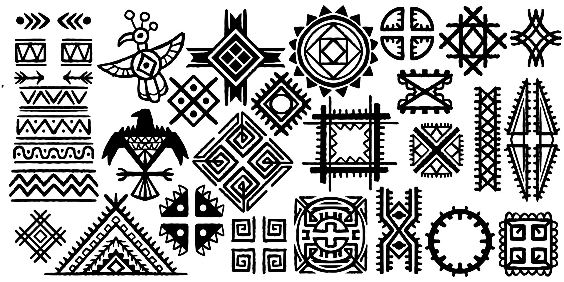 tribal ethnic hand drawing set elements. set of indian tribal drawing ... tribal ethnic hand drawing set elements. set of indian tribal drawing ...