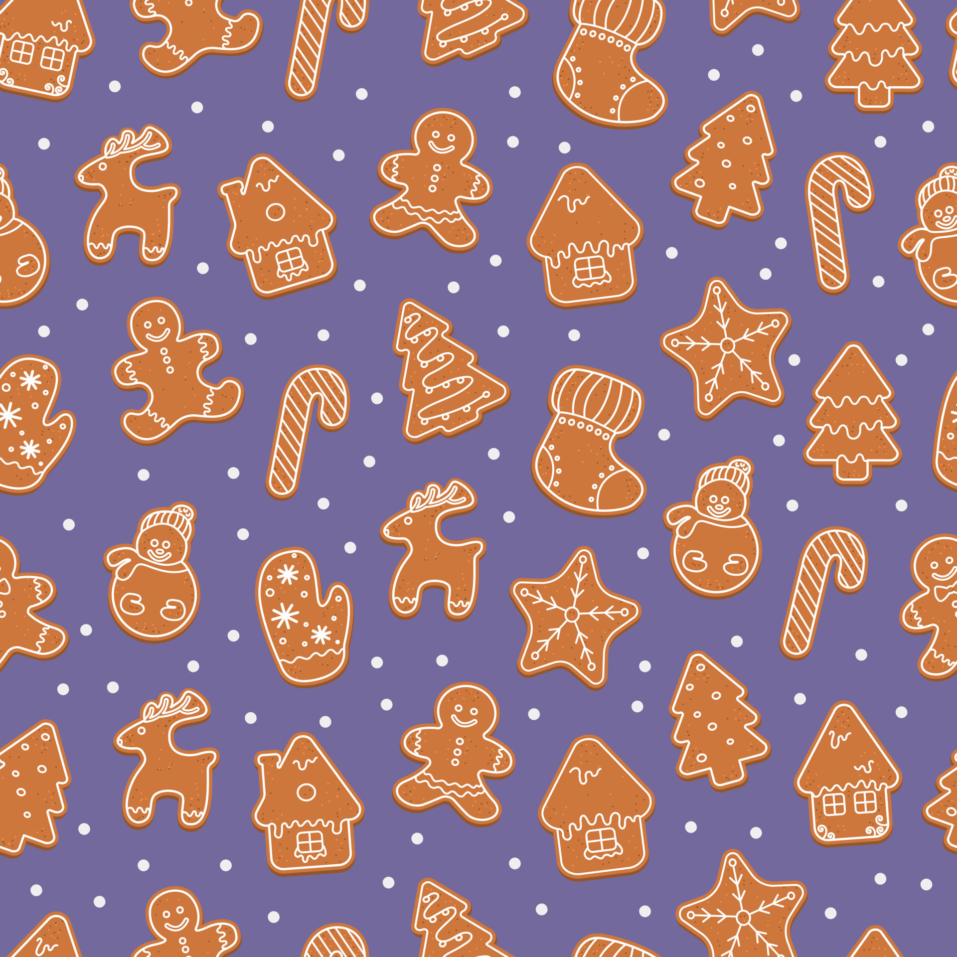 Christmas gingerbread with snowflakes, vector seamless pattern 11618641 ...