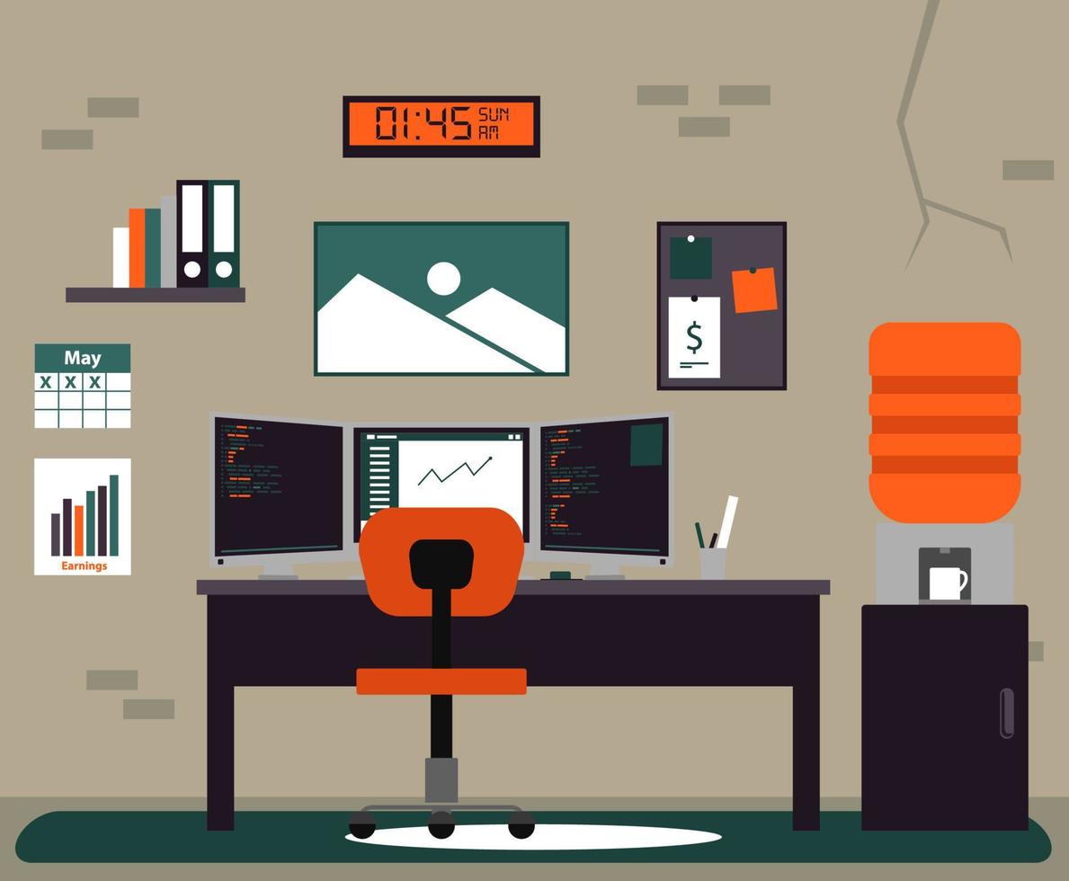 Programmer workspace with multiple monitor 11621390 Vector Art at Vecteezy Programmer workspace with multiple monitor 11621390 Vector Art at Vecteezy