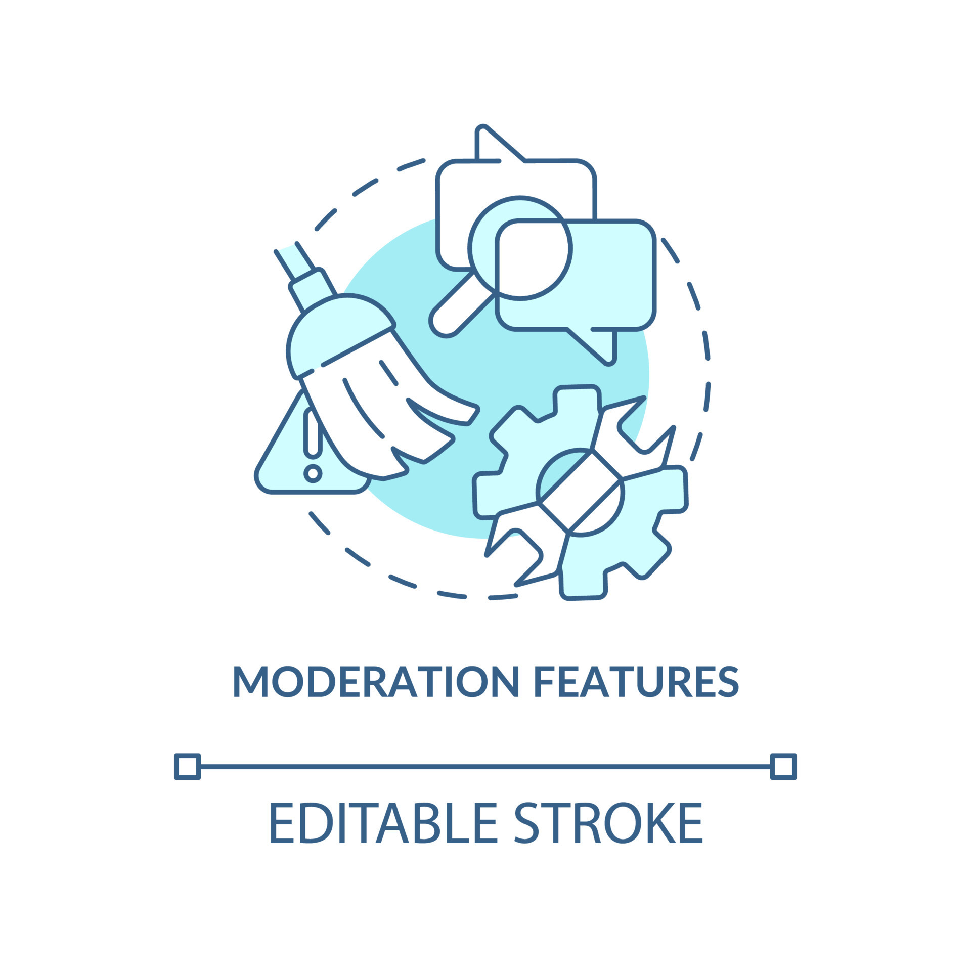 Moderation Features Turquoise Concept Icon Commenting System Attribute