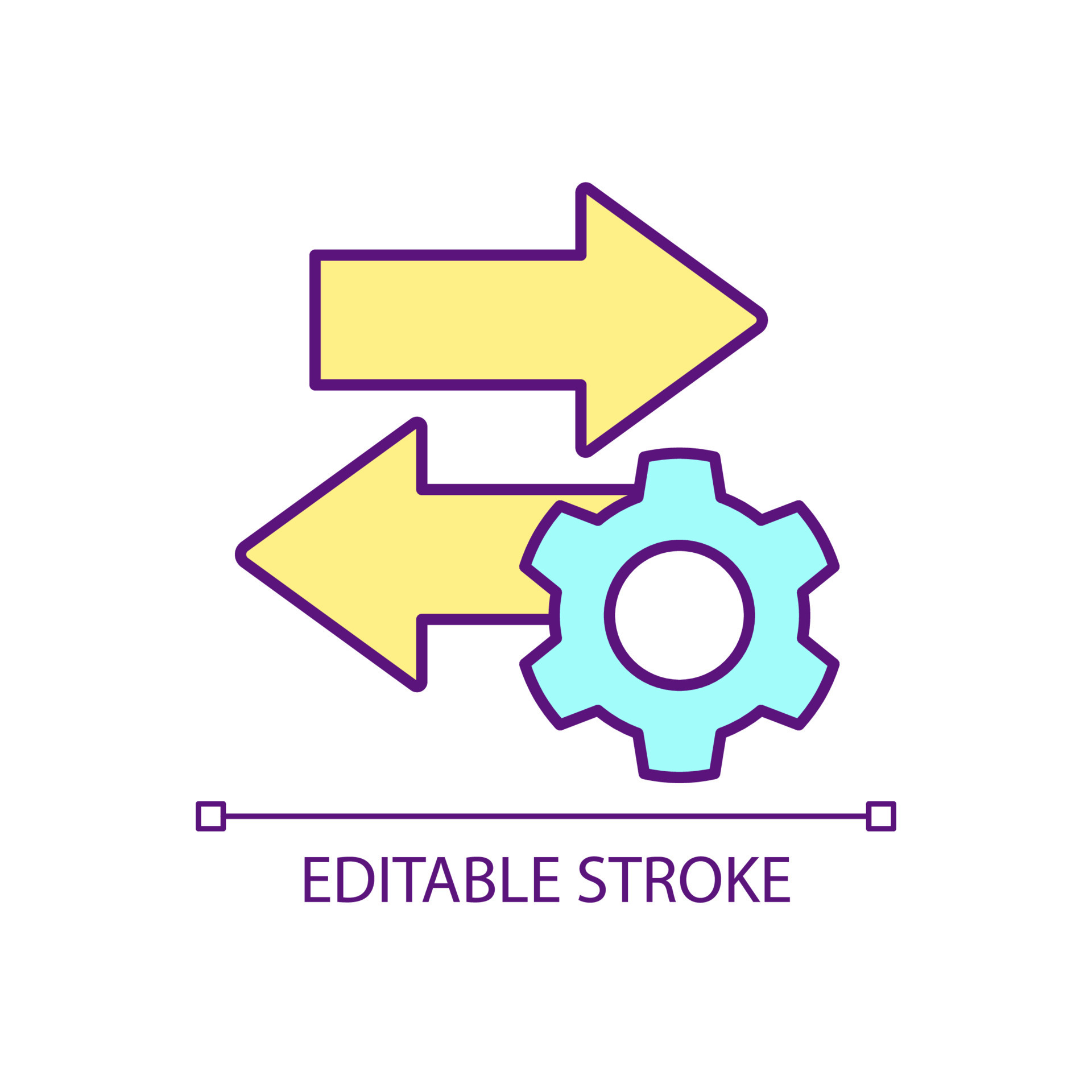 Interaction During Process Rgb Color Icon Processing And Operation Automation Collaboration