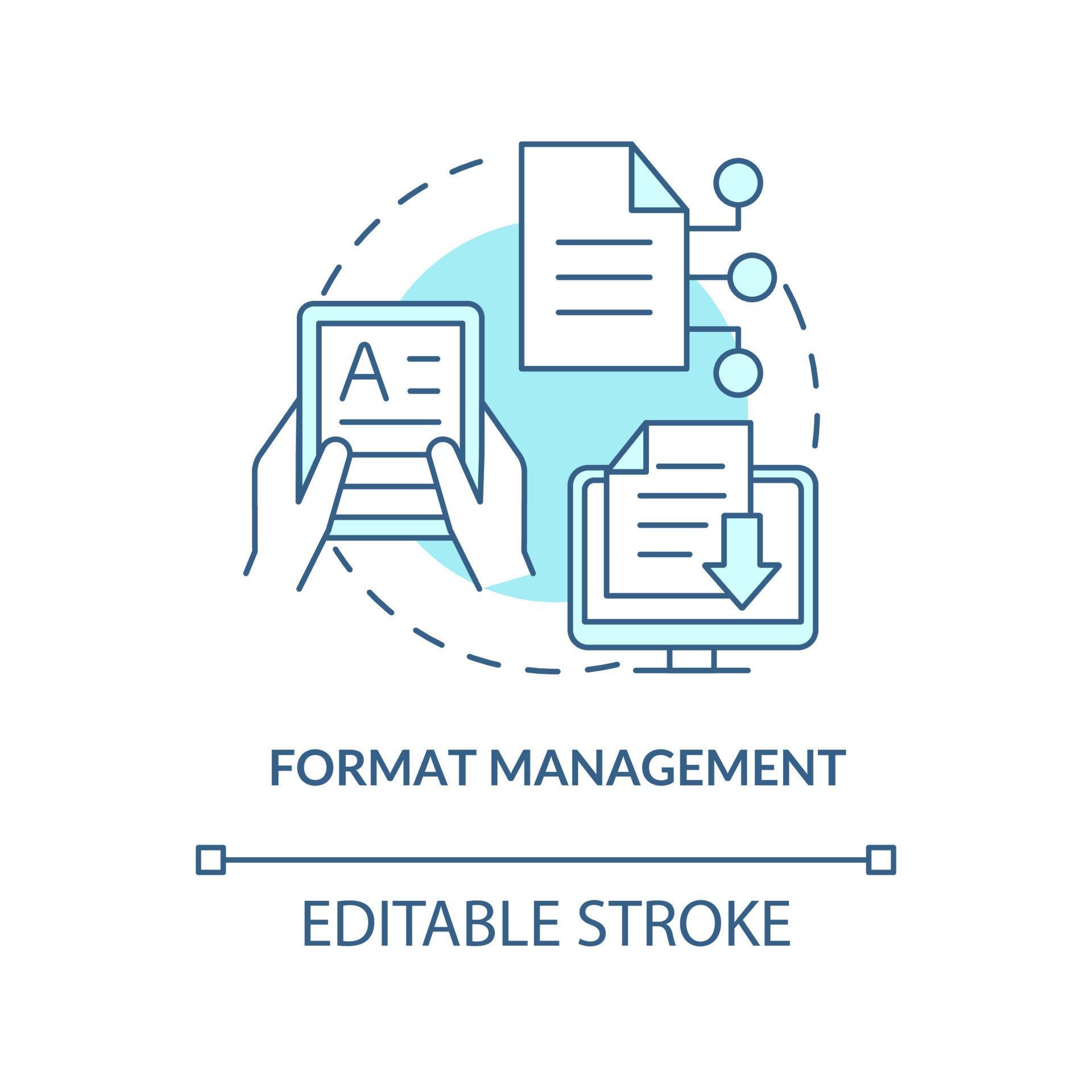 Format Management Turquoise Concept Icon Content Management System