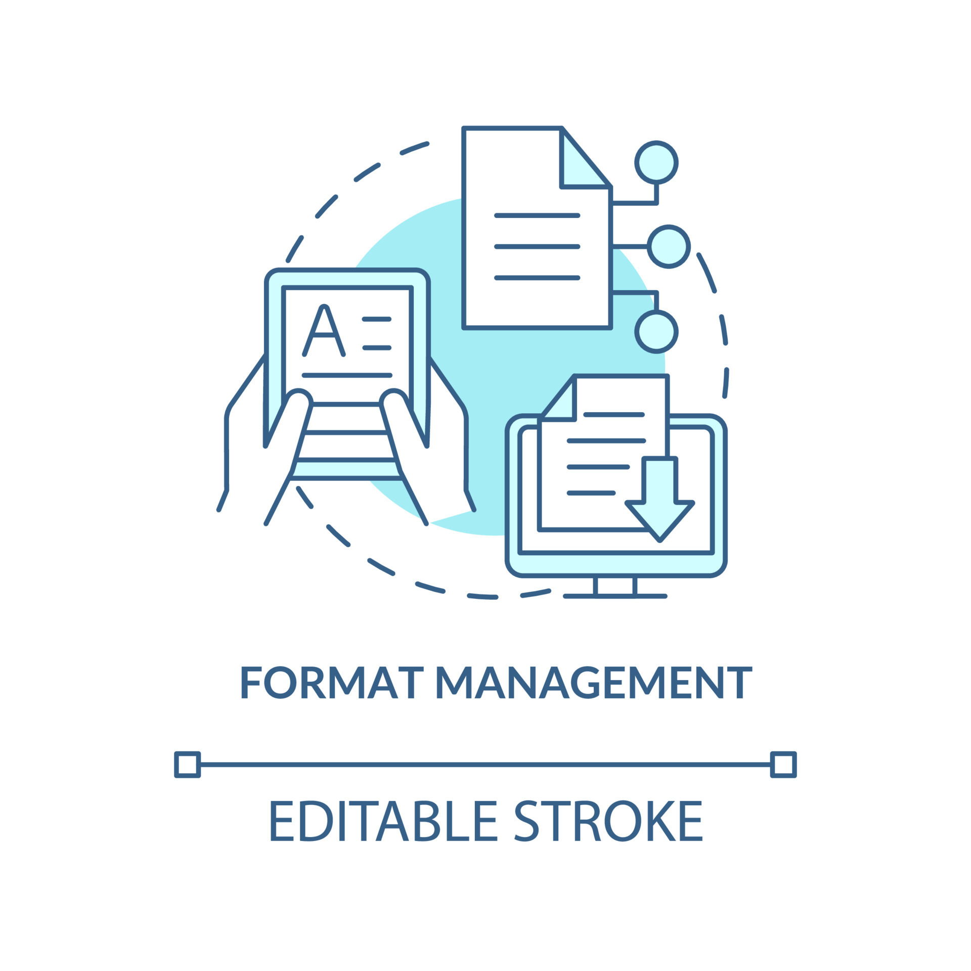 Format Management Turquoise Concept Icon Content Management System