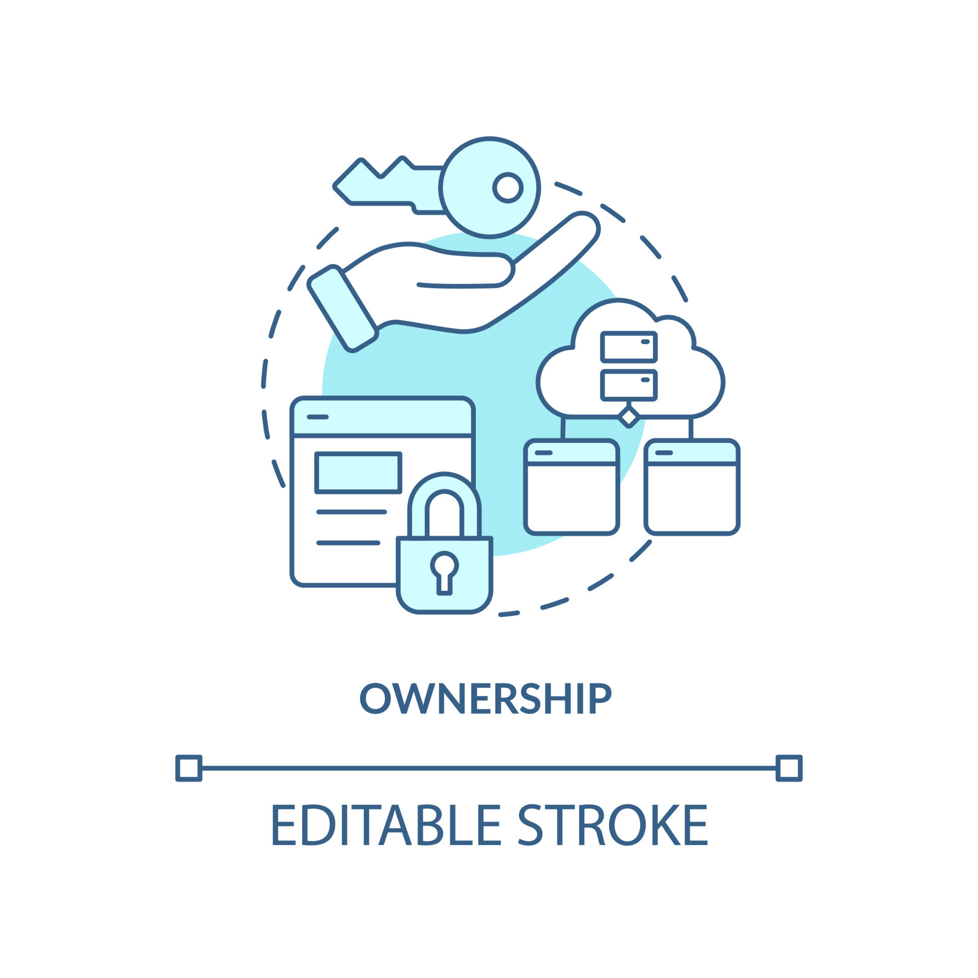 Ownership Turquoise Concept Icon Commenting Platform Feature Abstract