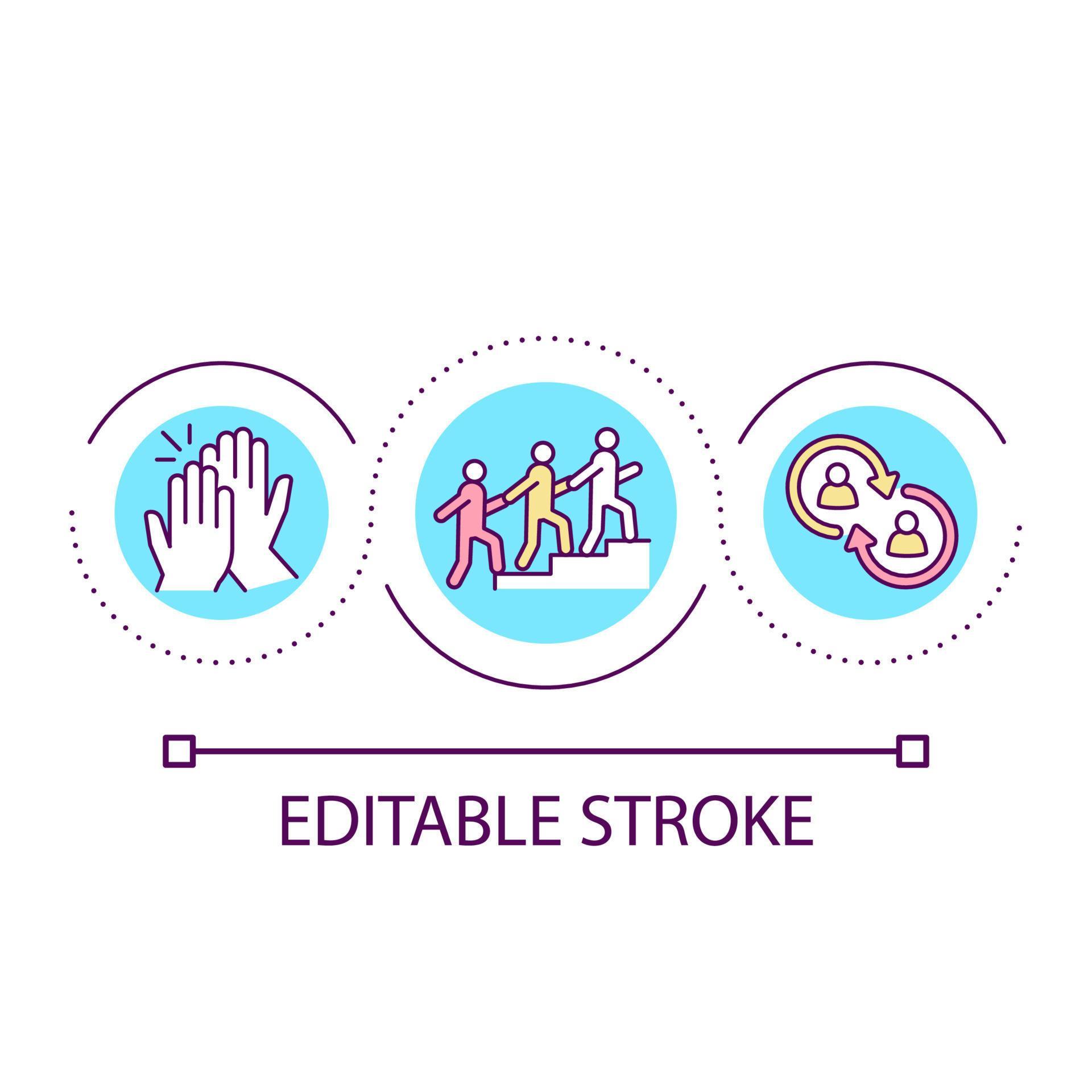Effective Teamwork Loop Concept Icon Team Building At Workplace Abstract Idea Thin Line