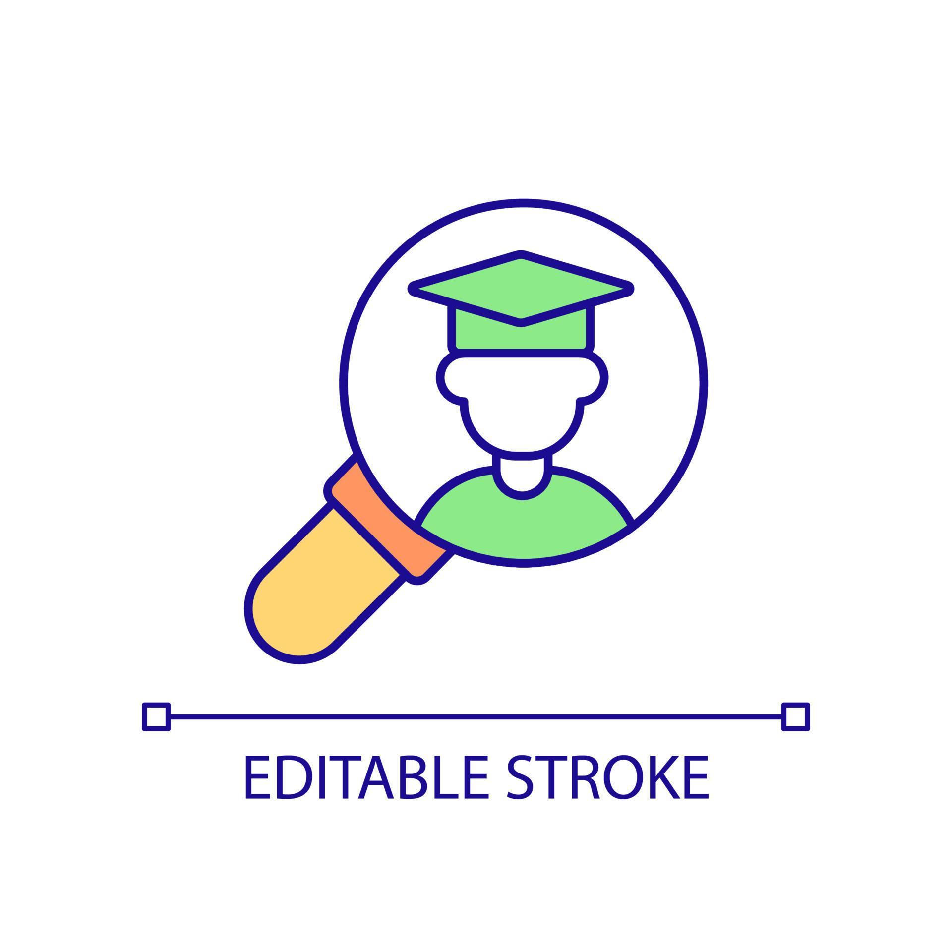 Finding prospective student for university RGB color icon. Effective ...