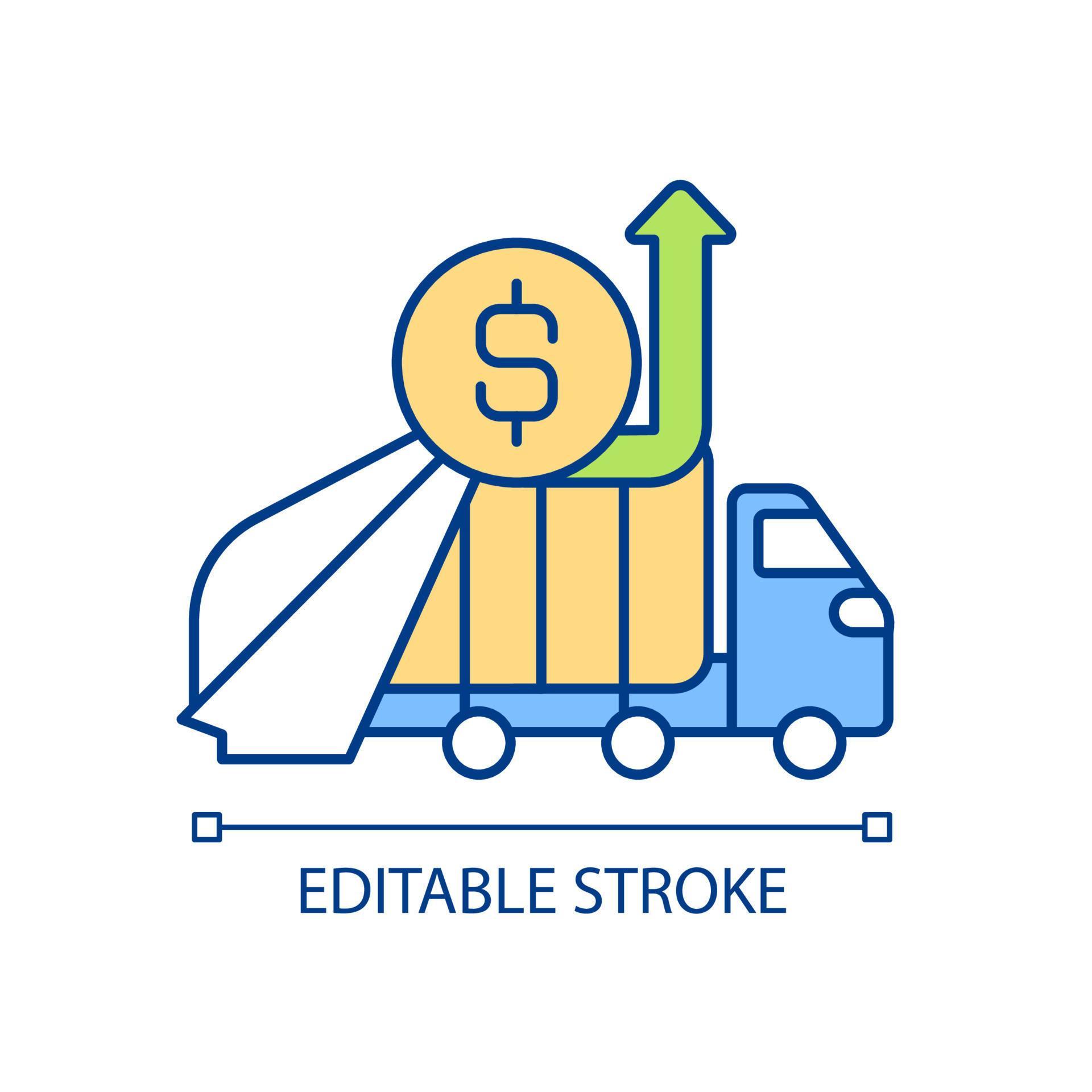 Waste collection business profitability RGB color icon. Potential ... Waste collection business profitability RGB color icon. Potential ...