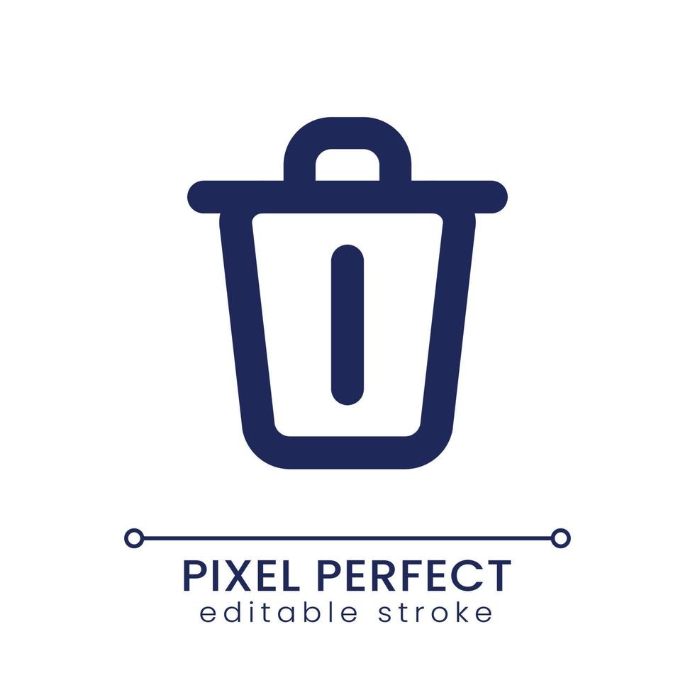 Delete Pixel Perfect Linear Ui Icon Remove Digital File And Document Trash Bin Gui Ux Design
