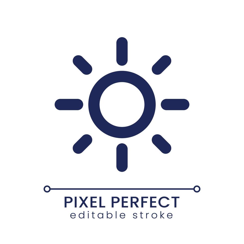 Brightness pixel perfect linear ui icon. Smartphone screen settings ... Brightness pixel perfect linear ui icon. Smartphone screen settings ...