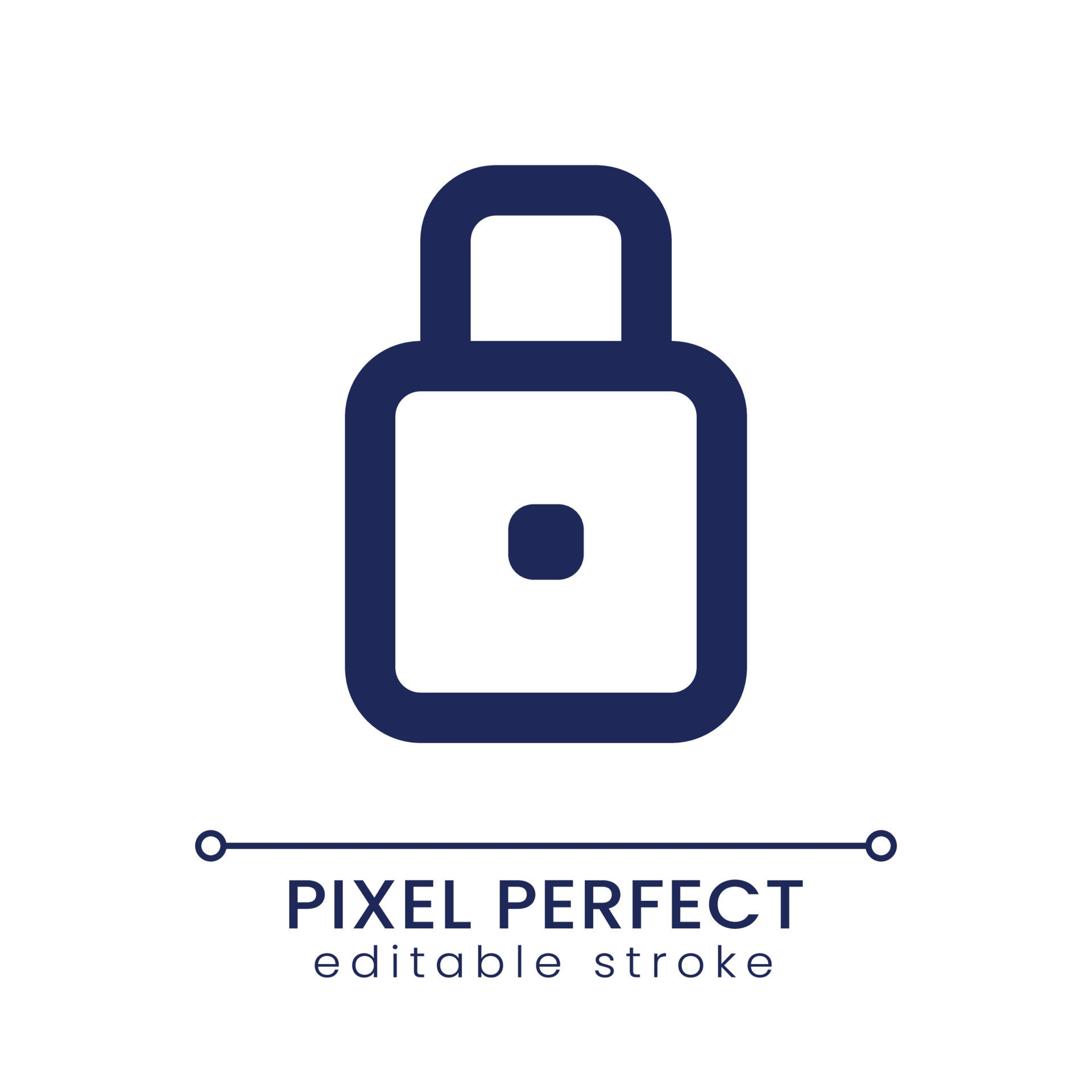 Padlock Pixel Perfect Linear Ui Icon Account Security Data Encryption Privacy Protection Gui