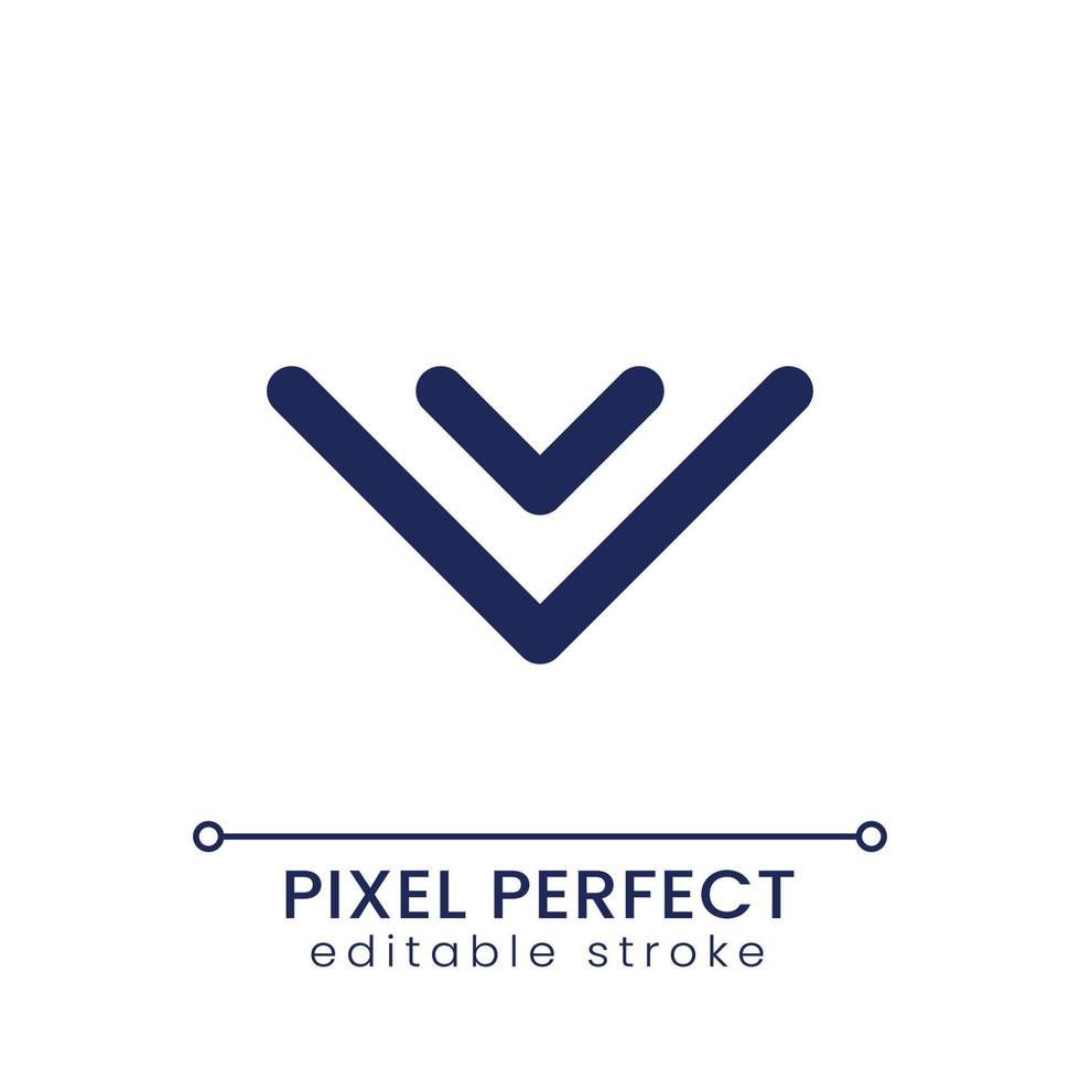 Scroll To Bottom Pixel Perfect Linear Ui Icon Latest Message New