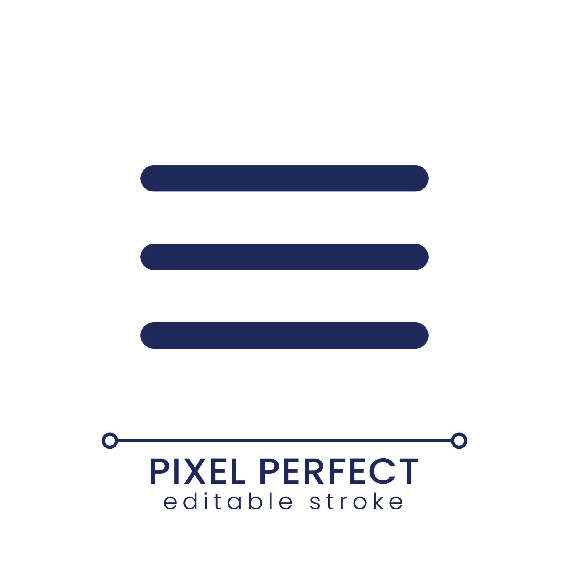 Hamburger Menu Pixel Perfect Linear Ui Icon List Of Commands Program