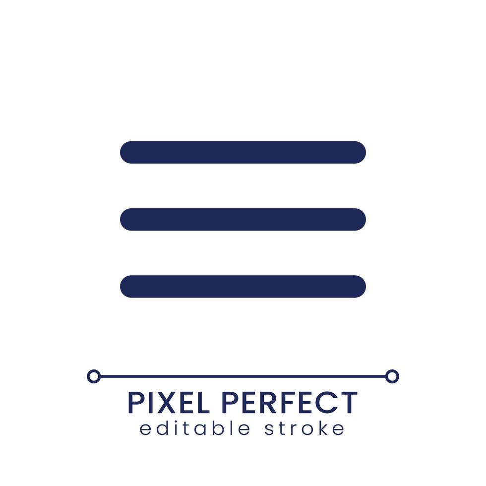 Hamburger Menu Pixel Perfect Linear Ui Icon List Of Commands Program