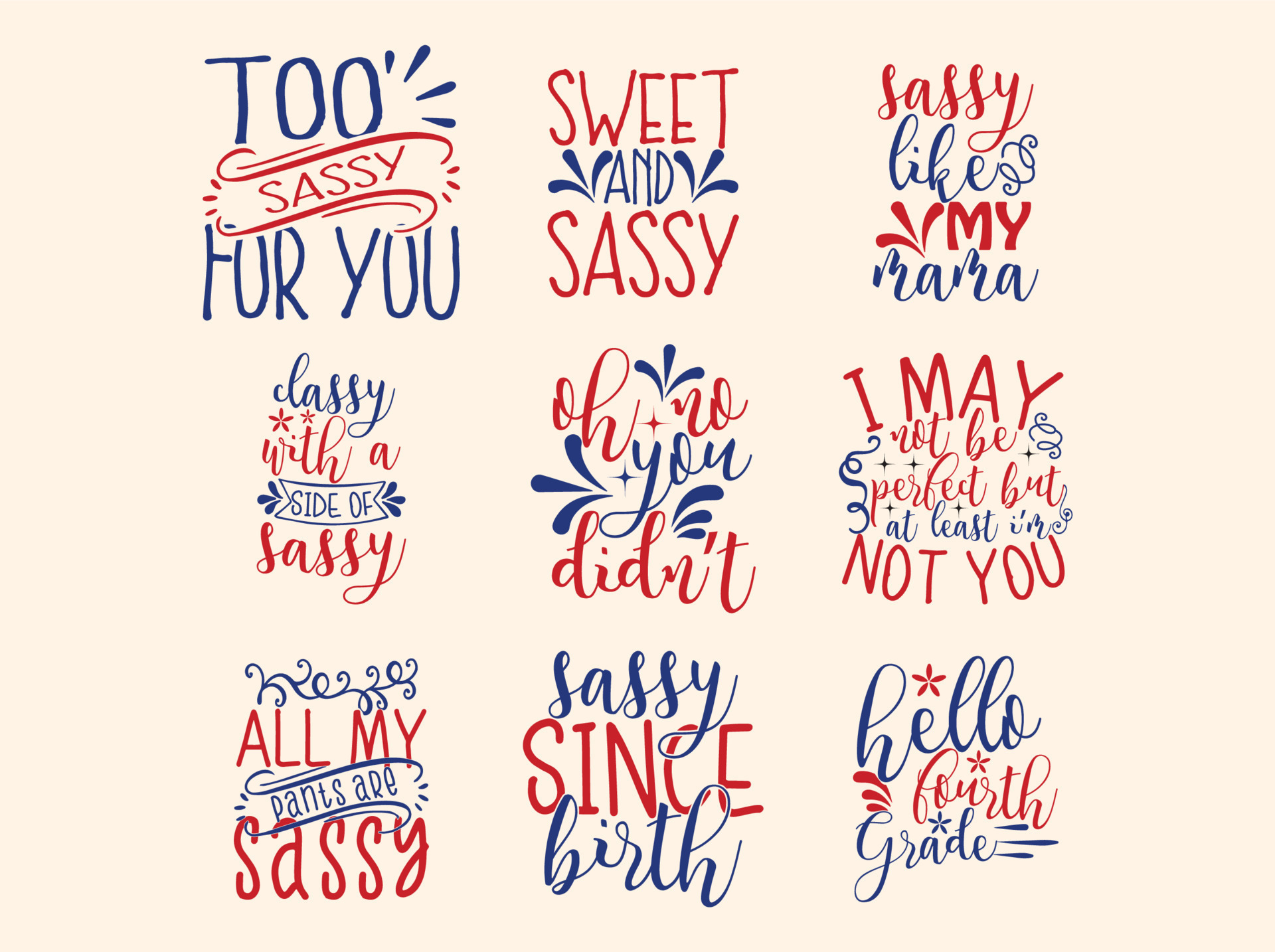 Sassy T Shirt Design Bundle 11626087 Vector Art At Vecteezy