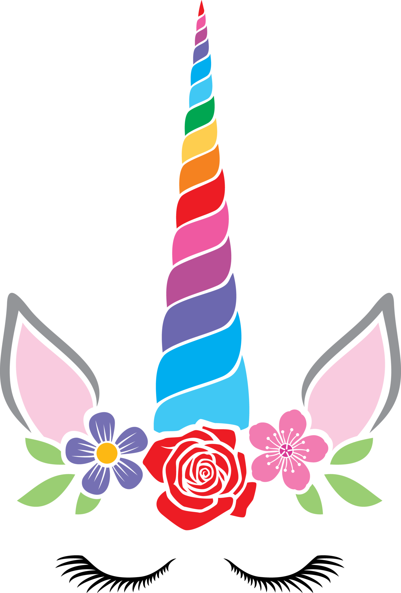 Linda Cabeza De Unicornio Con Ilustración De Flores 11630275 Png