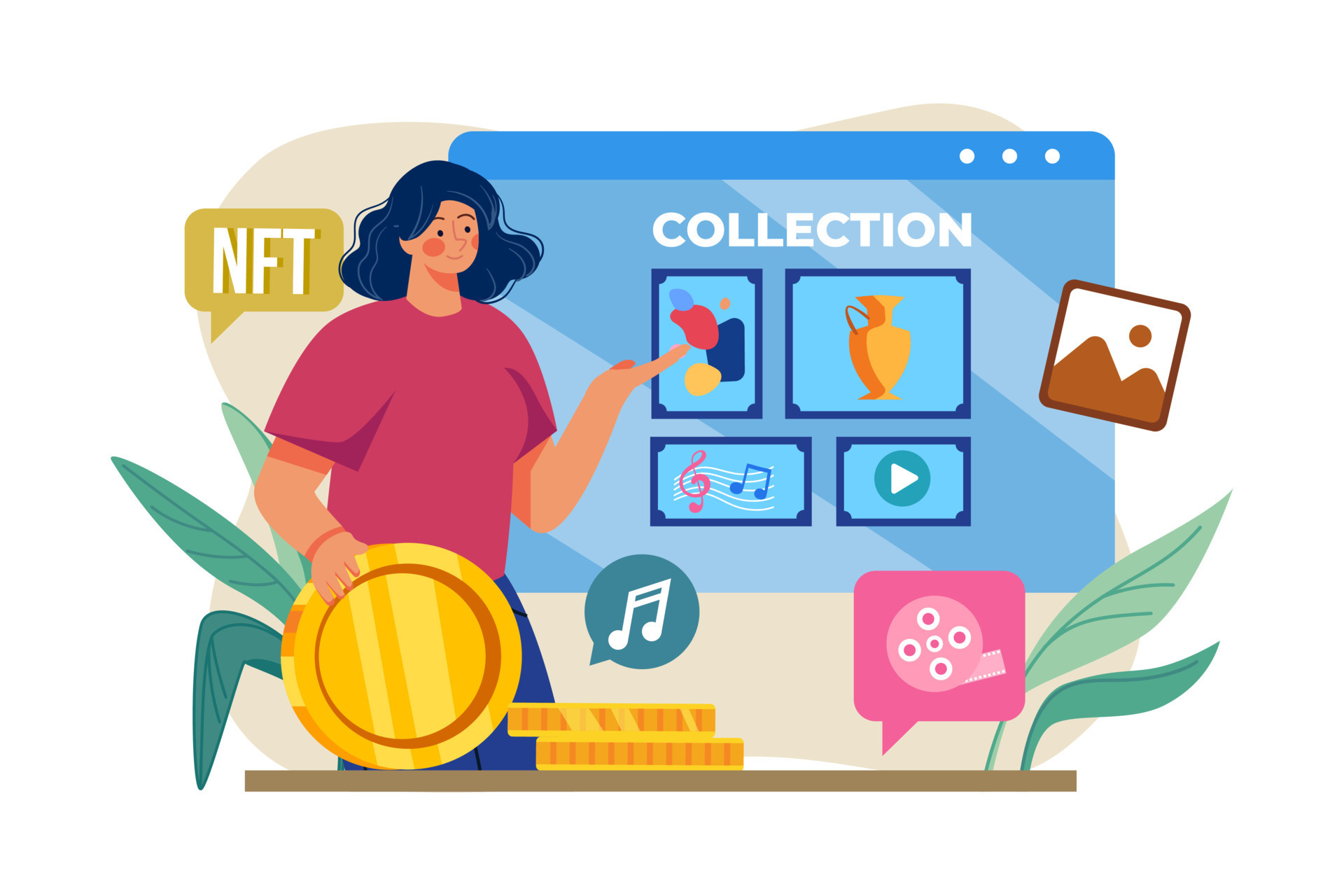 concepto de ilustración de colección nft sobre fondo blanco 11634386 Vector en Vecteezy