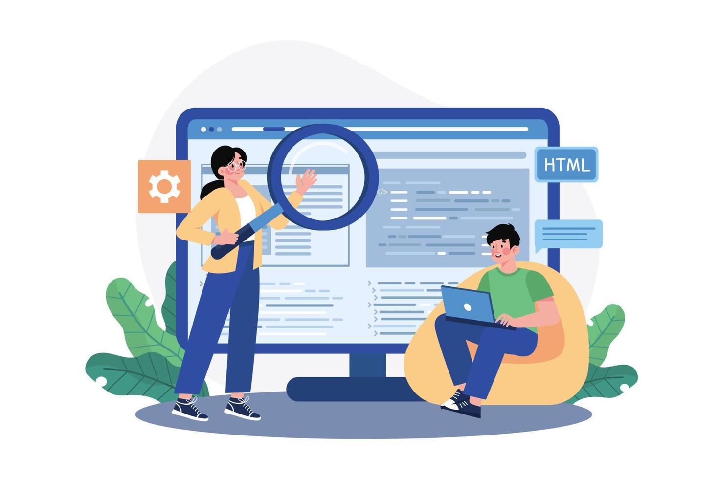 Developers Troubleshooting Issues With A Crashed Website Of The Company 11634404 Vector Art At
