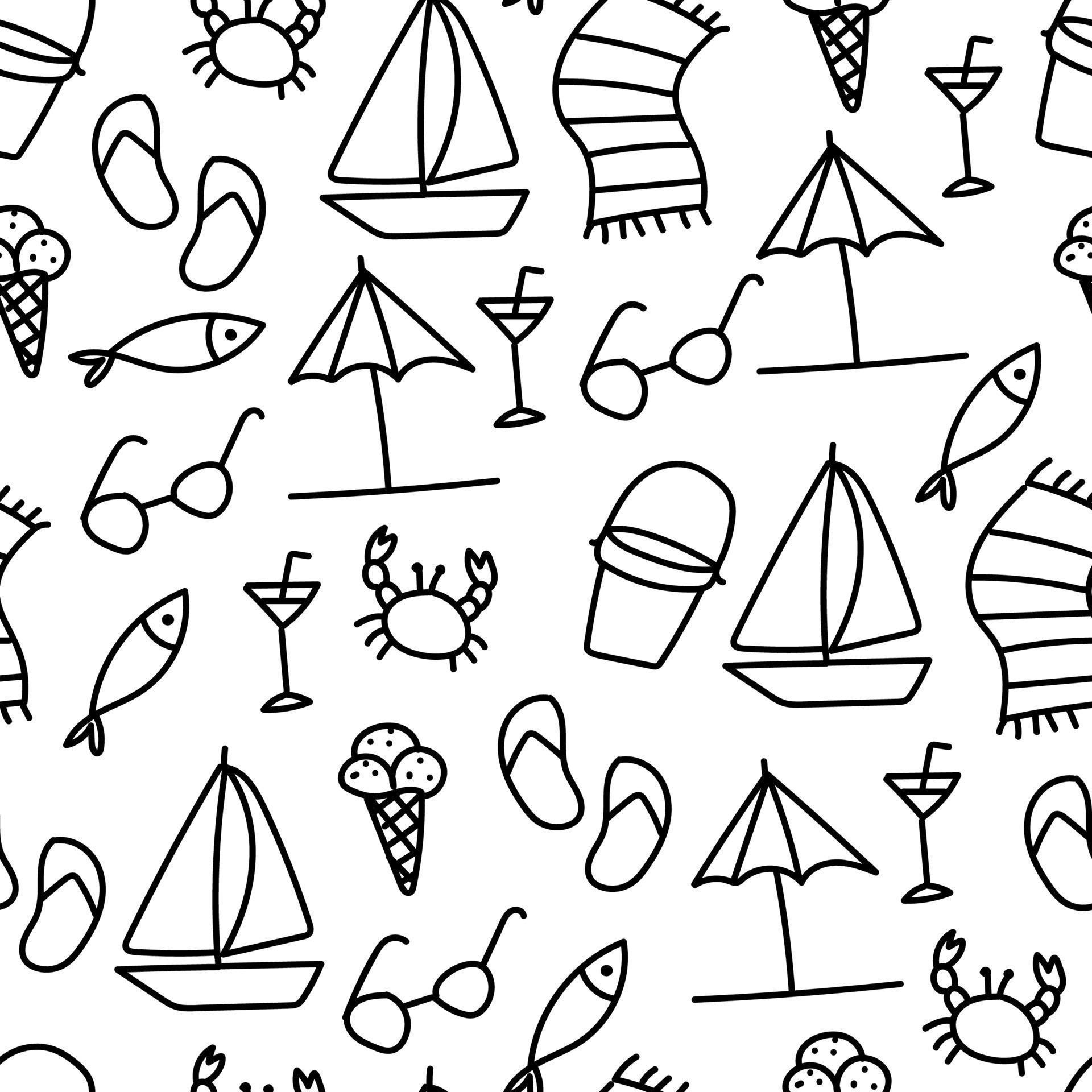 Black and White Summer Pattern 11635242 Vector Art at Vecteezy