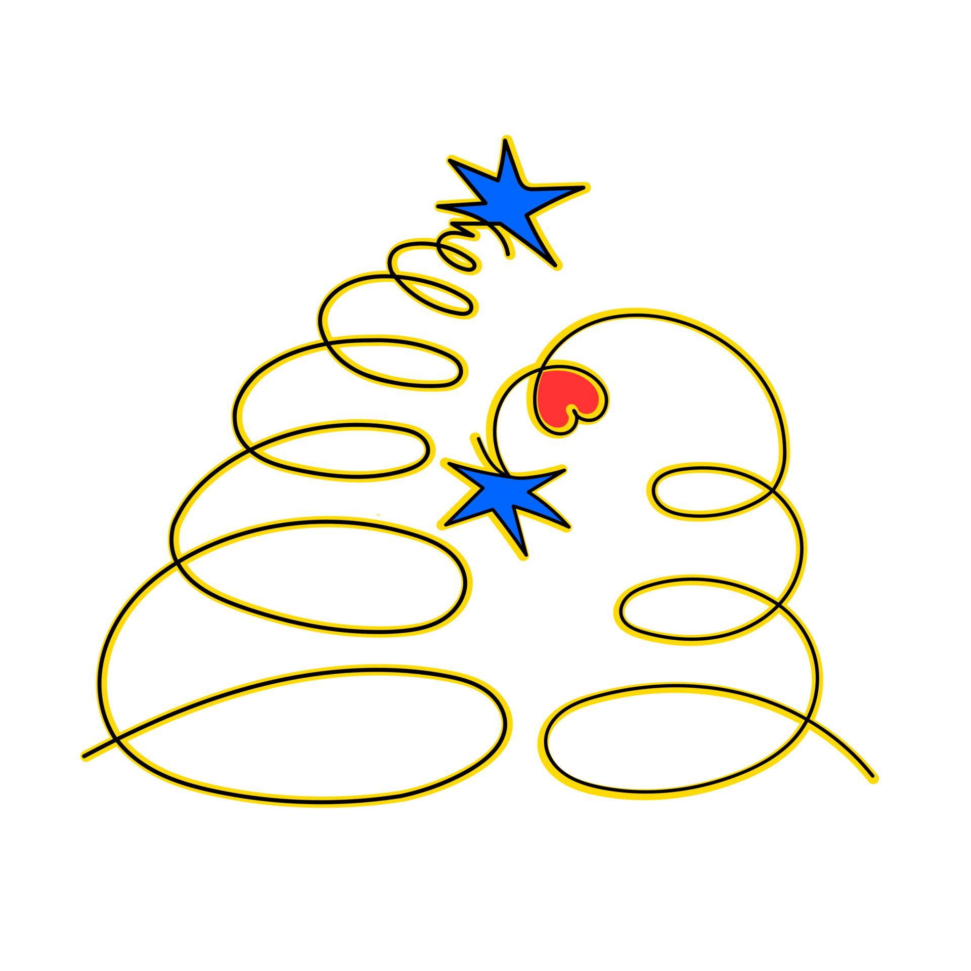 Dos árboles De Navidad Lineales Pino De Navidad Formatos Vectoriales