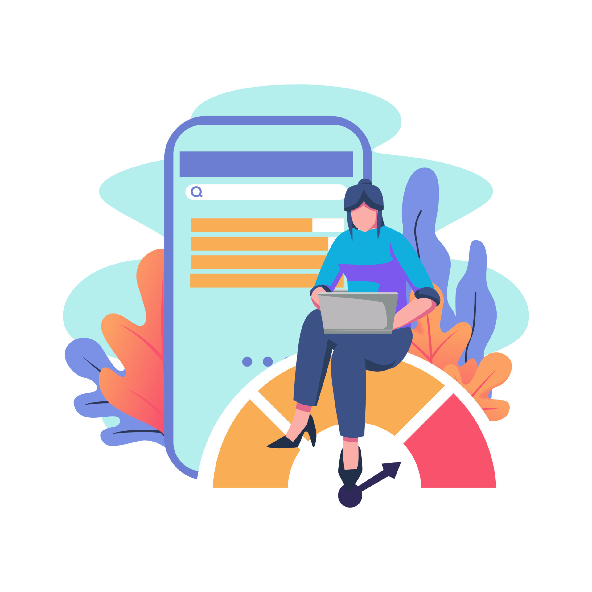 Mobile media optimization flat style illustration design 11637860 ...