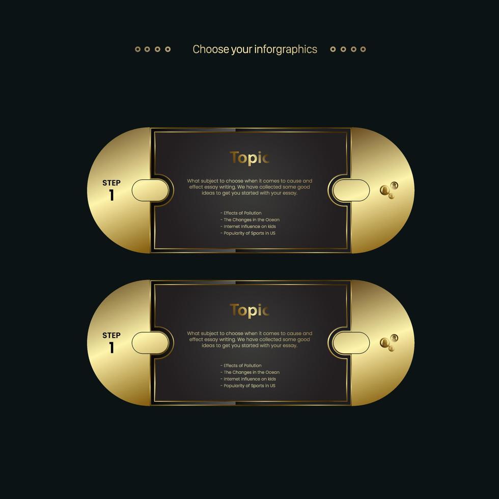 2 Premium button vector design on dark background, and Two golden ...