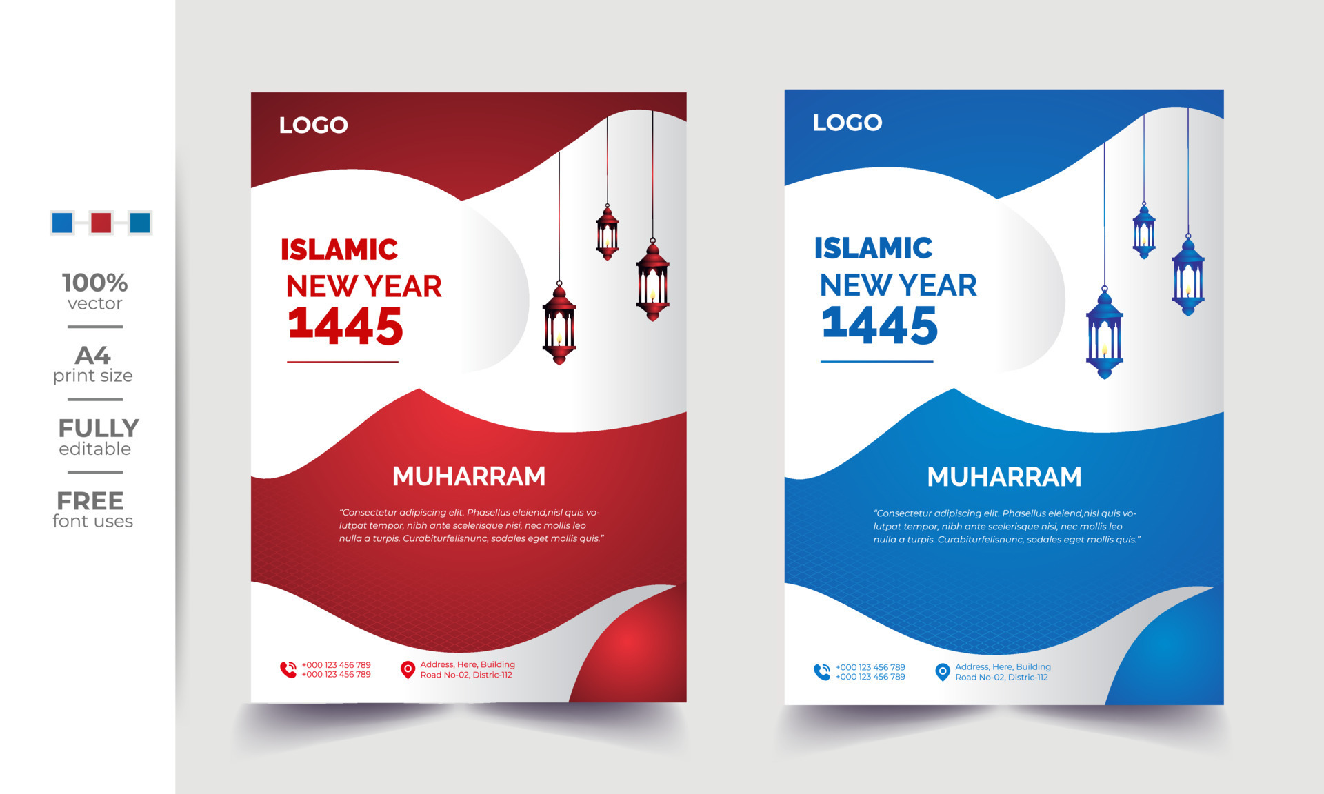 simple Islamic flyer template design 11644052 Vector Art at Vecteezy