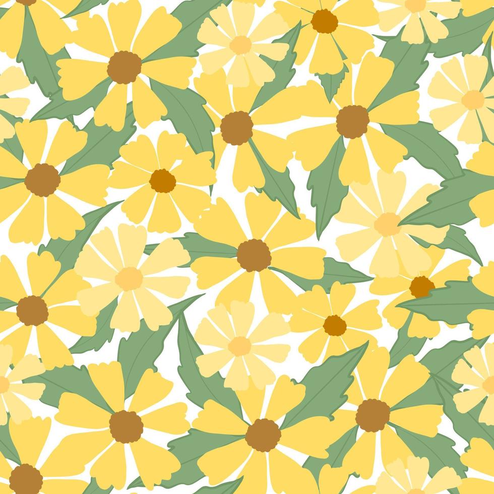 Seamless vector flower pattern with summer vibe. floral seamless ... Seamless vector flower pattern with summer vibe. floral seamless ...