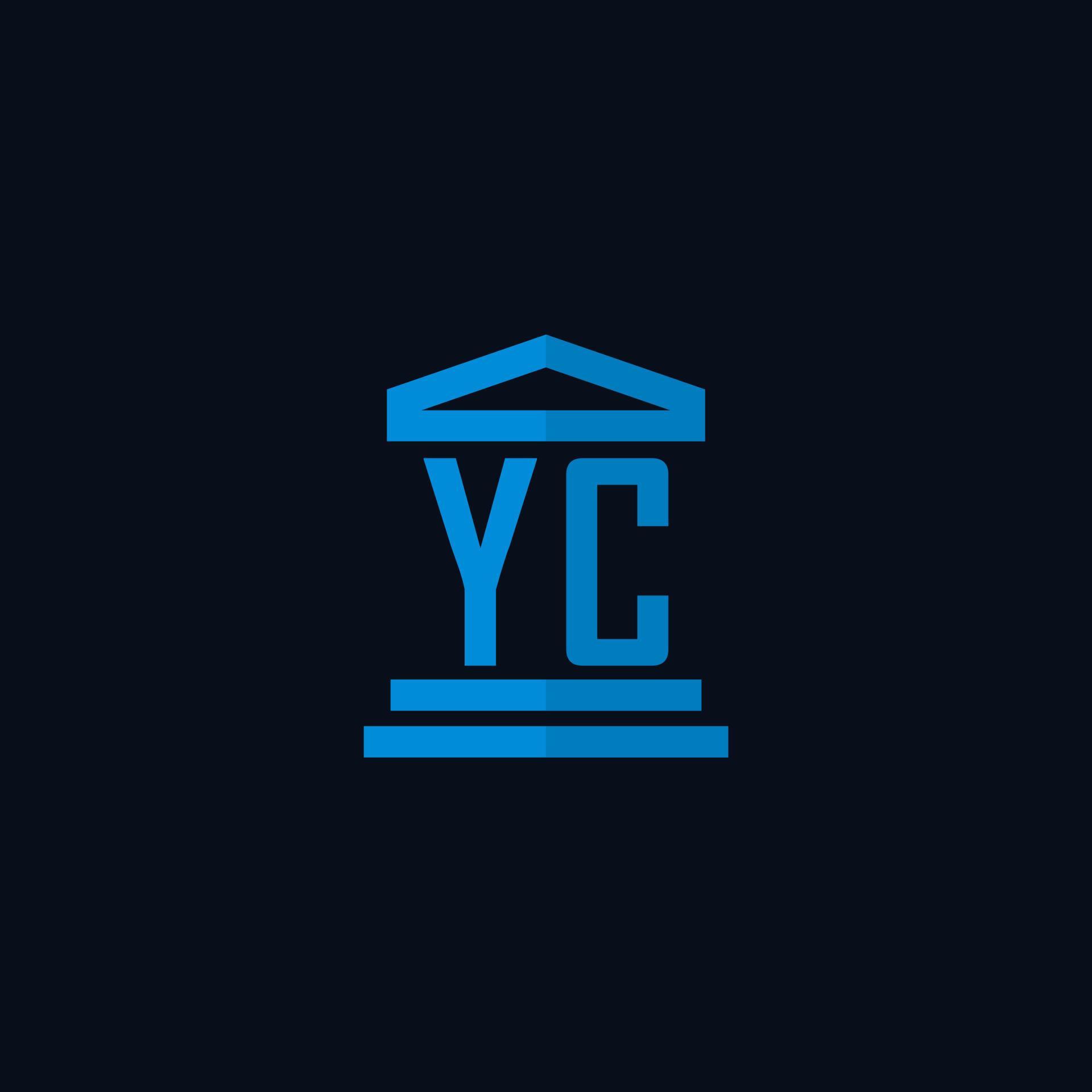 YC initial logo monogram with simple courthouse building icon design vector 11645978 Vector Art ...