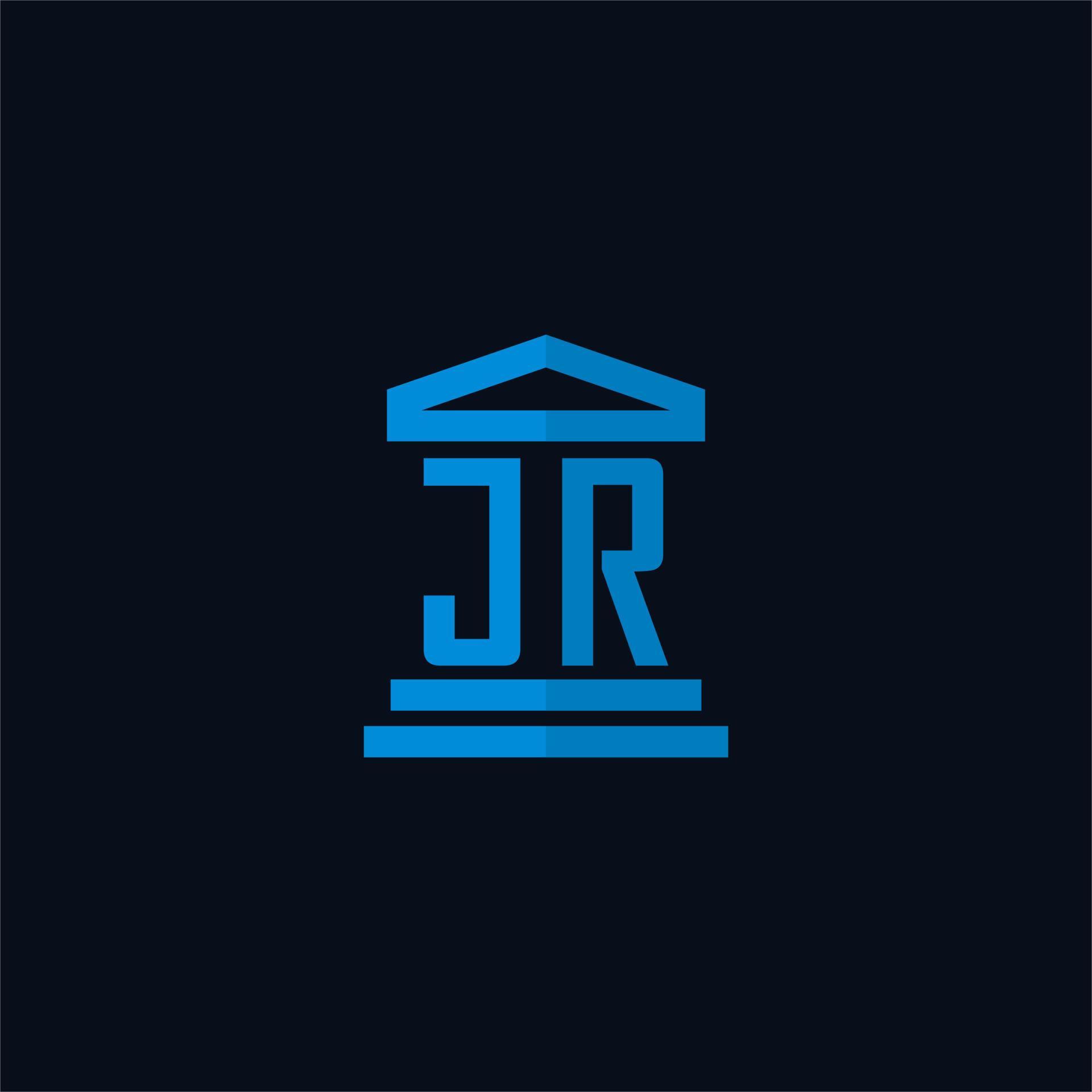 JR initial logo monogram with simple courthouse building icon design vector 11646519 Vector Art ...