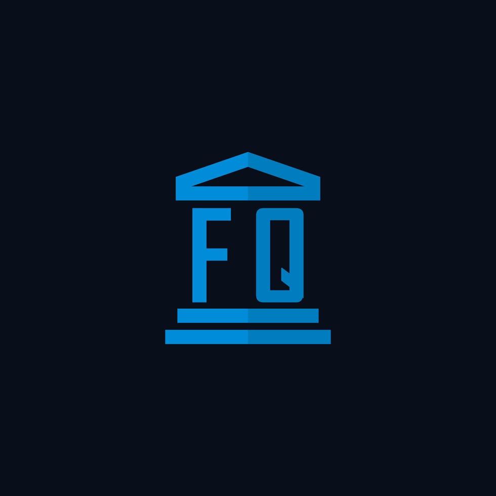 FQ initial logo monogram with simple courthouse building icon design vector 11647657 Vector Art ...