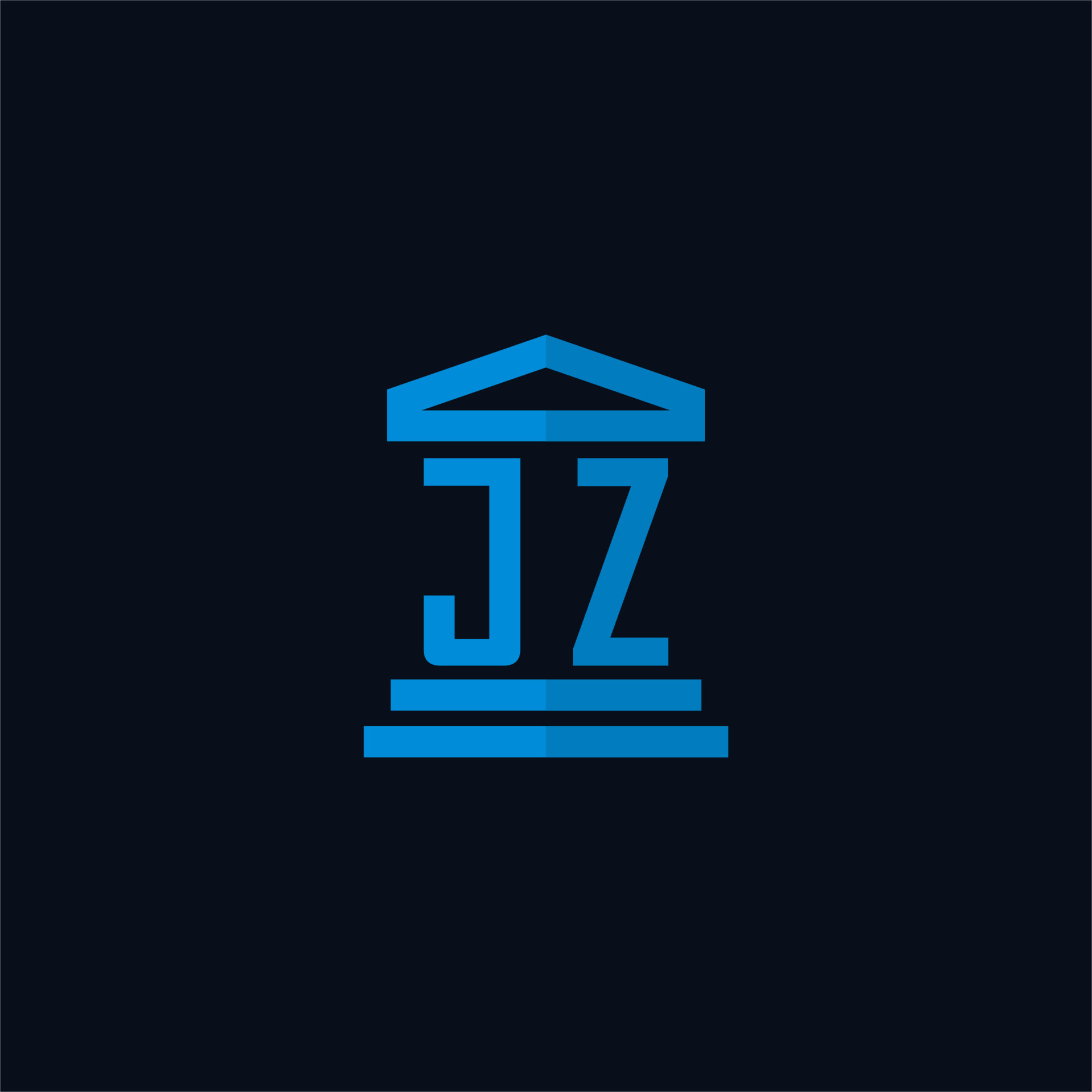 JZ initial logo monogram with simple courthouse building icon design vector 11647820 Vector Art ...