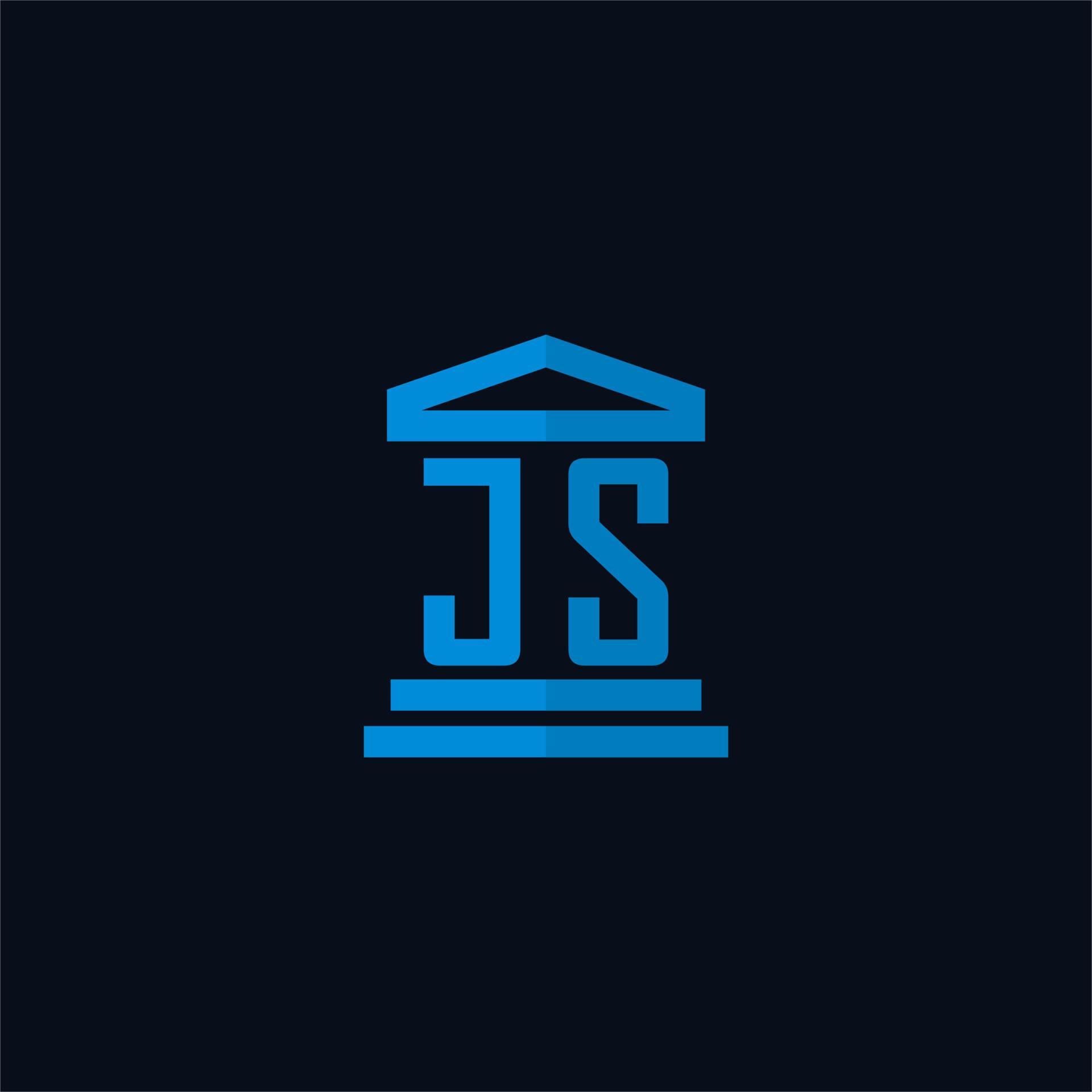 JS initial logo monogram with simple courthouse building icon design vector 11648316 Vector Art ...
