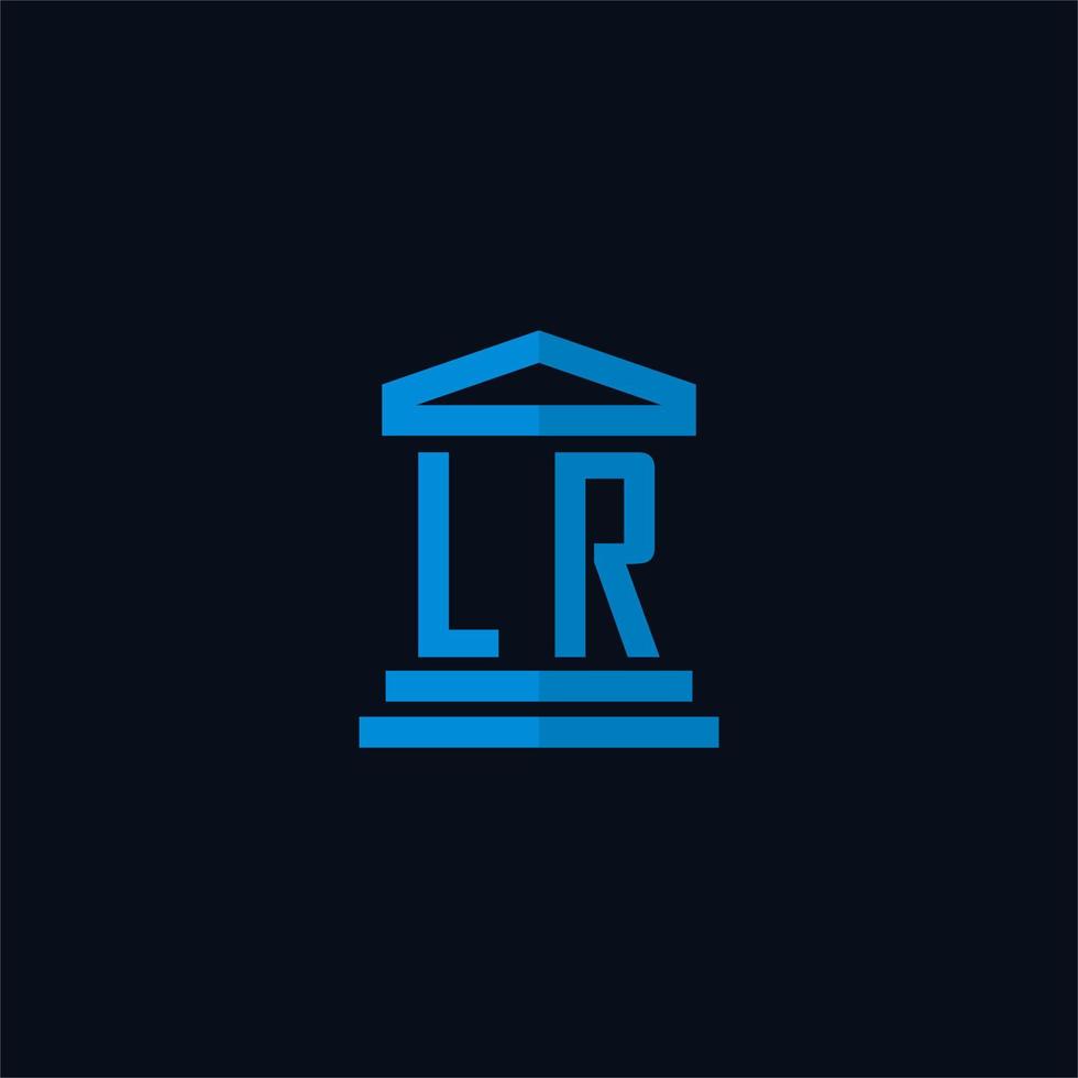 LR initial logo monogram with simple courthouse building icon design vector 11648323 Vector Art ...