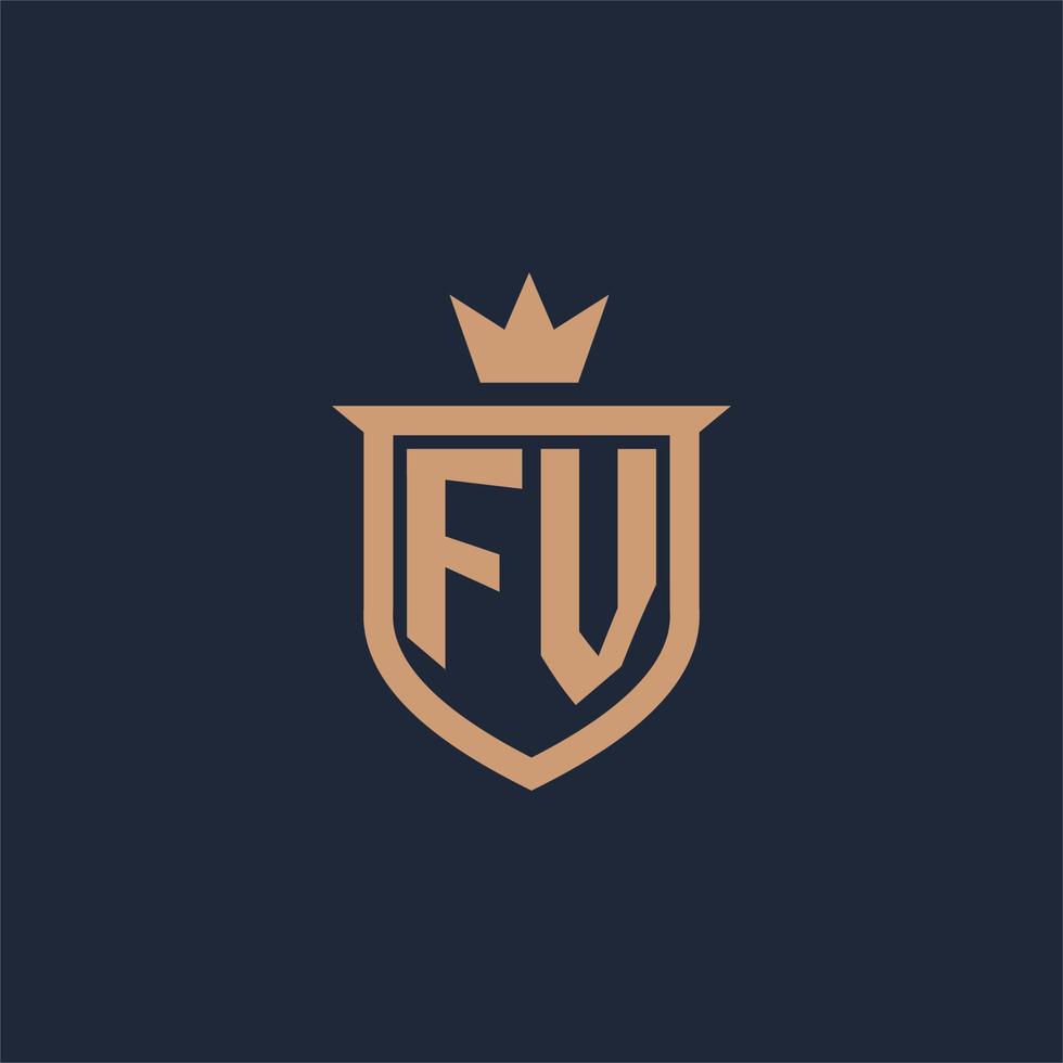 FV monogram initial logo with shield and crown style 11648718 Vector Art at Vecteezy