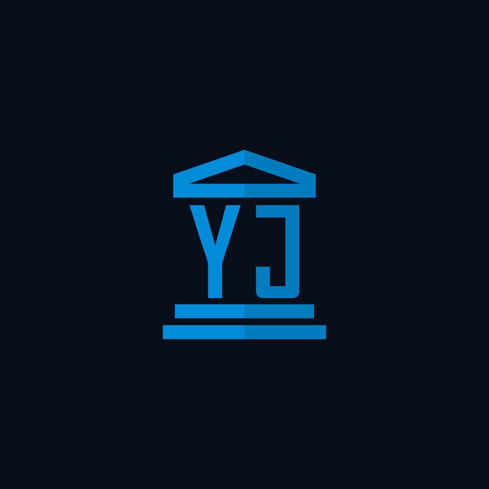 YJ initial logo monogram with simple courthouse building icon design vector 11649208 Vector Art ...