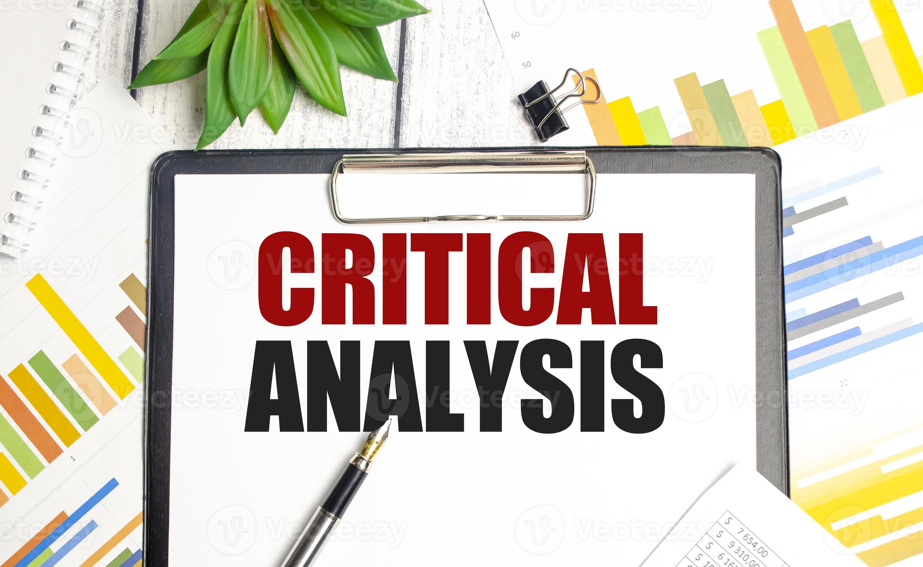 Sheet Of Paper With The Text Critical Analysis And Charts 11649419