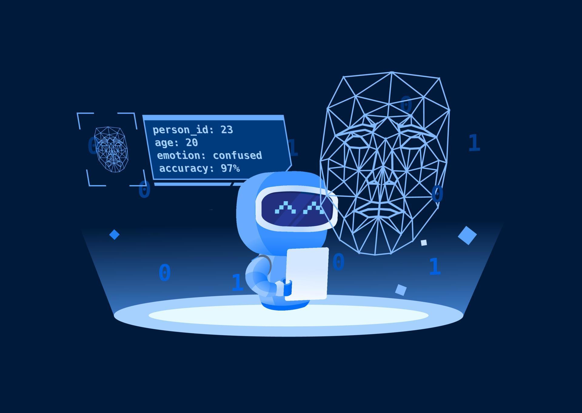 Facial Recognition by Artificial Intelligence Computer Vision Robot ...