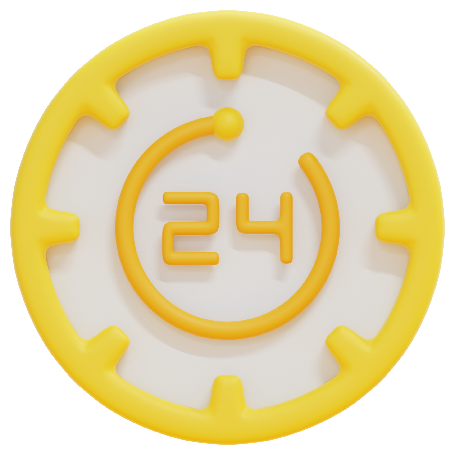24 Hour Clock 3d Render Icon Illustration 11652150 PNG