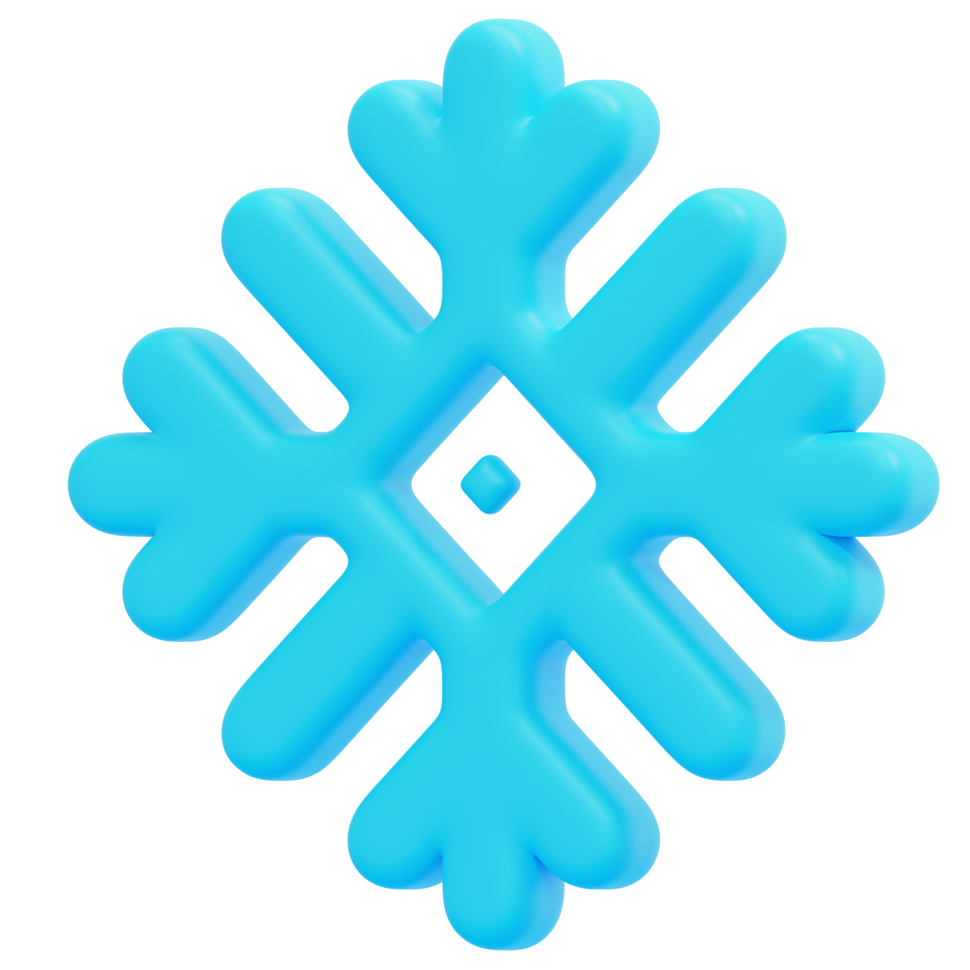 snowflake 3d render icon illustration 11652173 PNG
