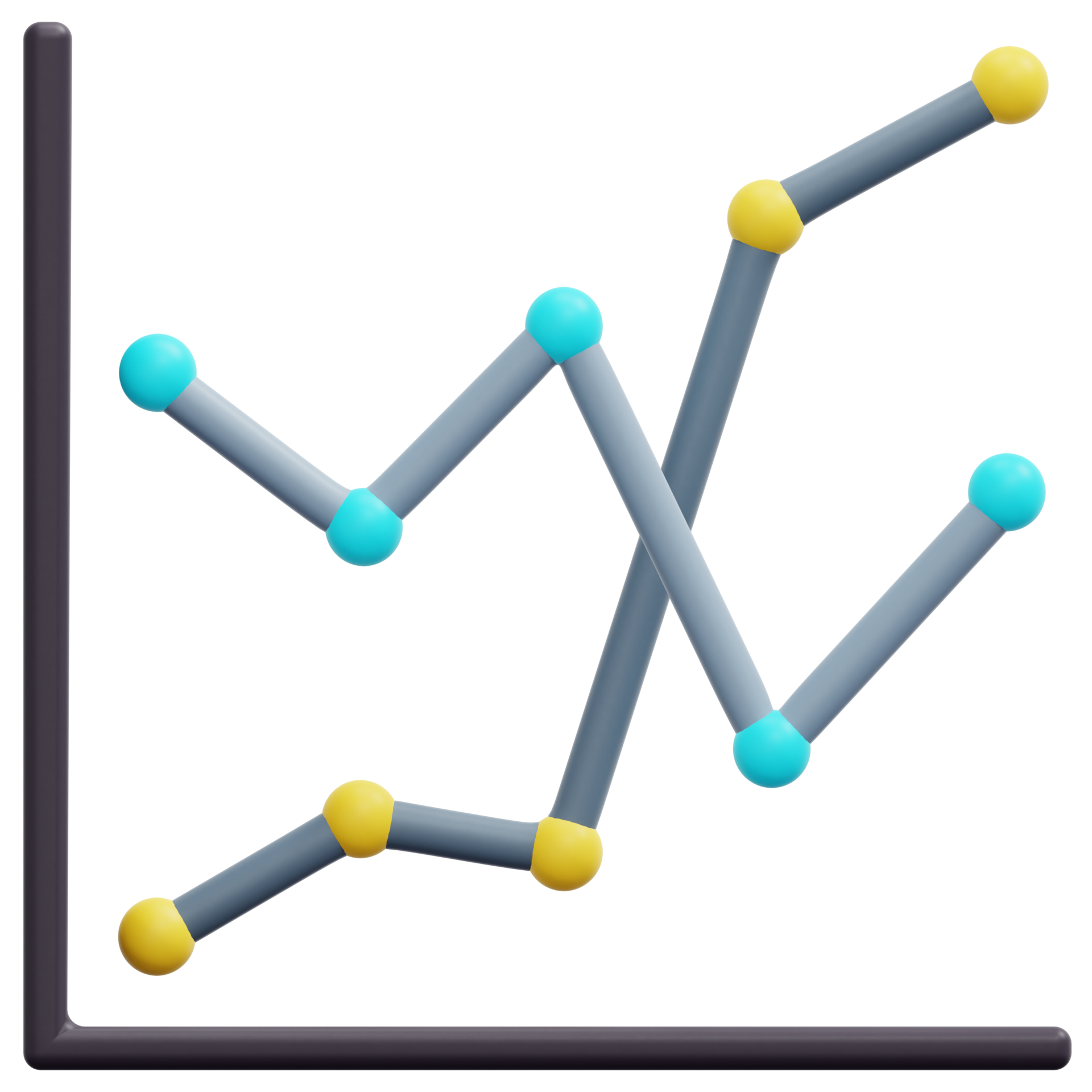 Line Graph 3d Render Icon Illustration 11652618 Png