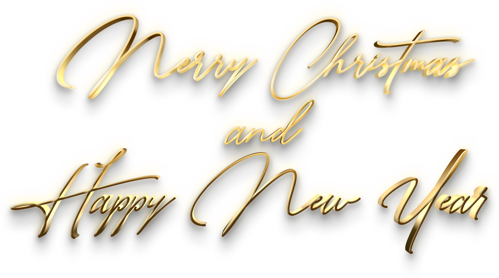 Golden Luxury Merry Christmas Happy New Year Text 11653313 Png