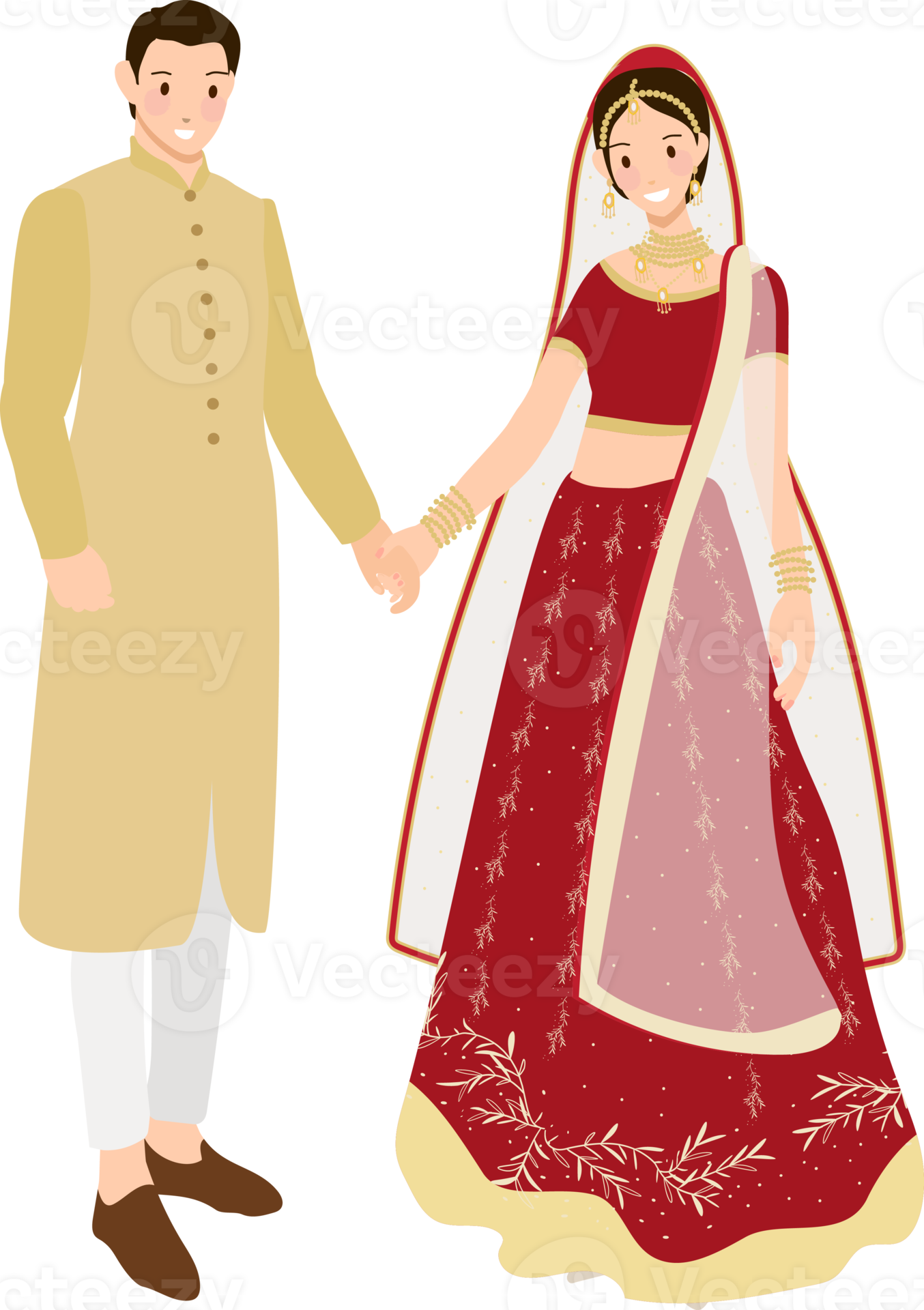 beautiful Indian couple bride and groom in traditional wedding sari dress 11654385 PNG