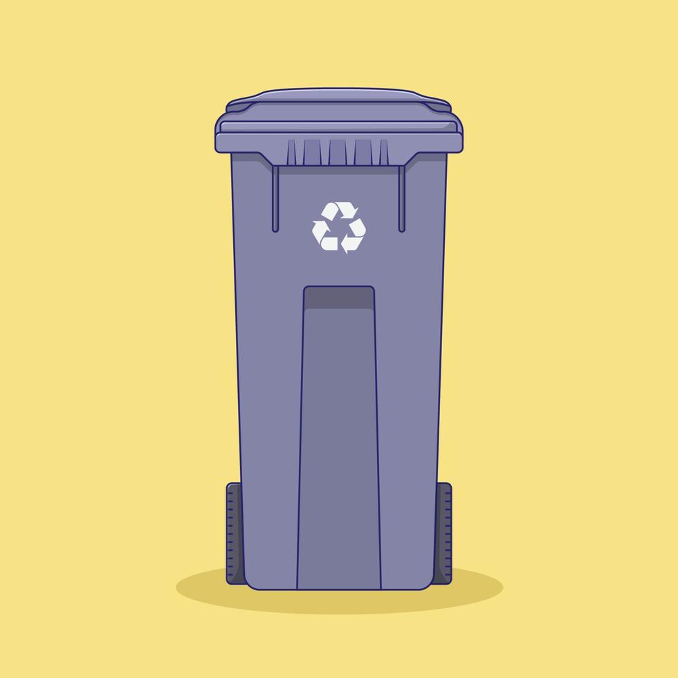 Recycle Bin Vector Illustration Trash Can Garbage Can Flat Cartoon Style Suitable For Web