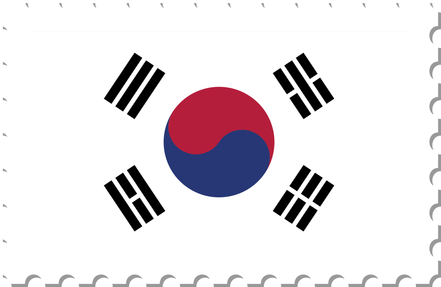 South Korea Flag Postage Stamp 11659056 PNG south-korea-flag-postage-stamp-11659056-png